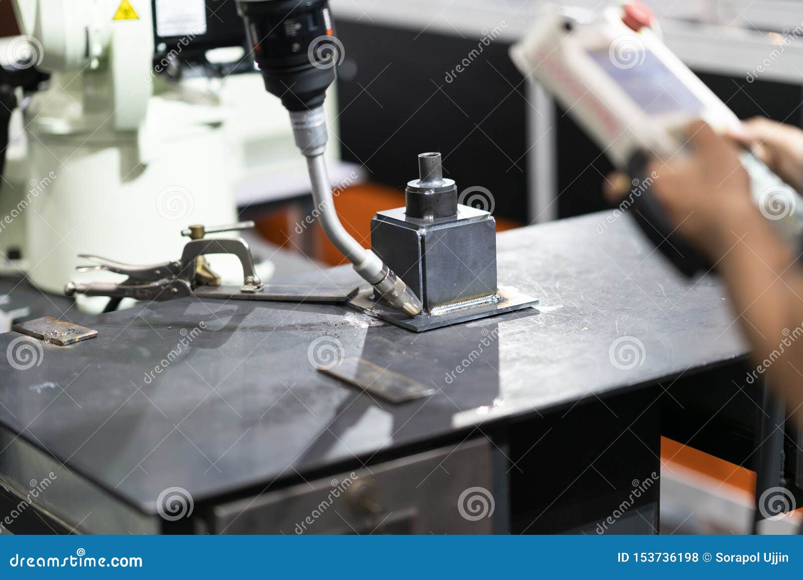 Welding Precision Part by Mig Welding Process Stock Photo - Image of ...
