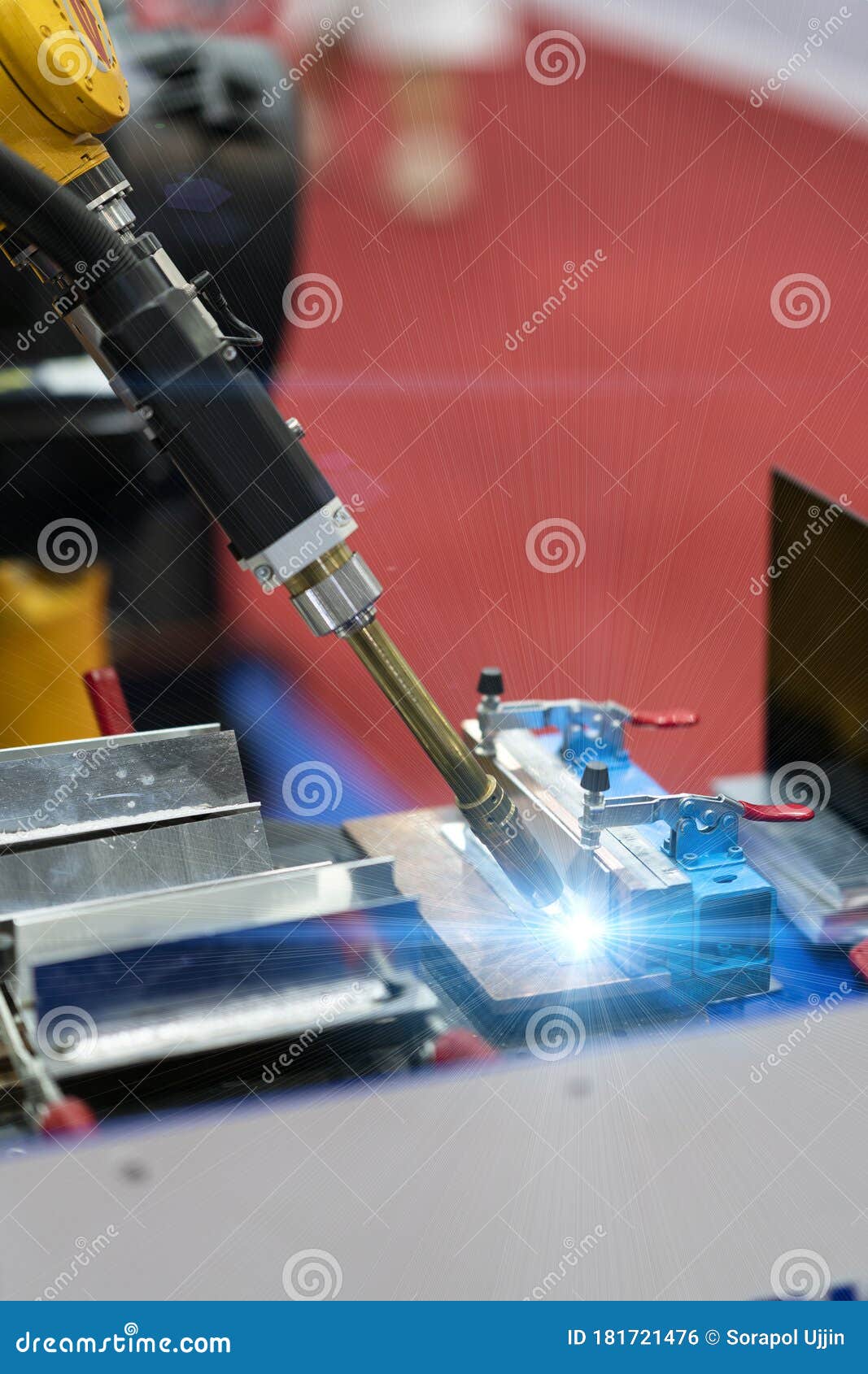Welding Precision Part by Mig Welding Process Stock Photo - Image of ...