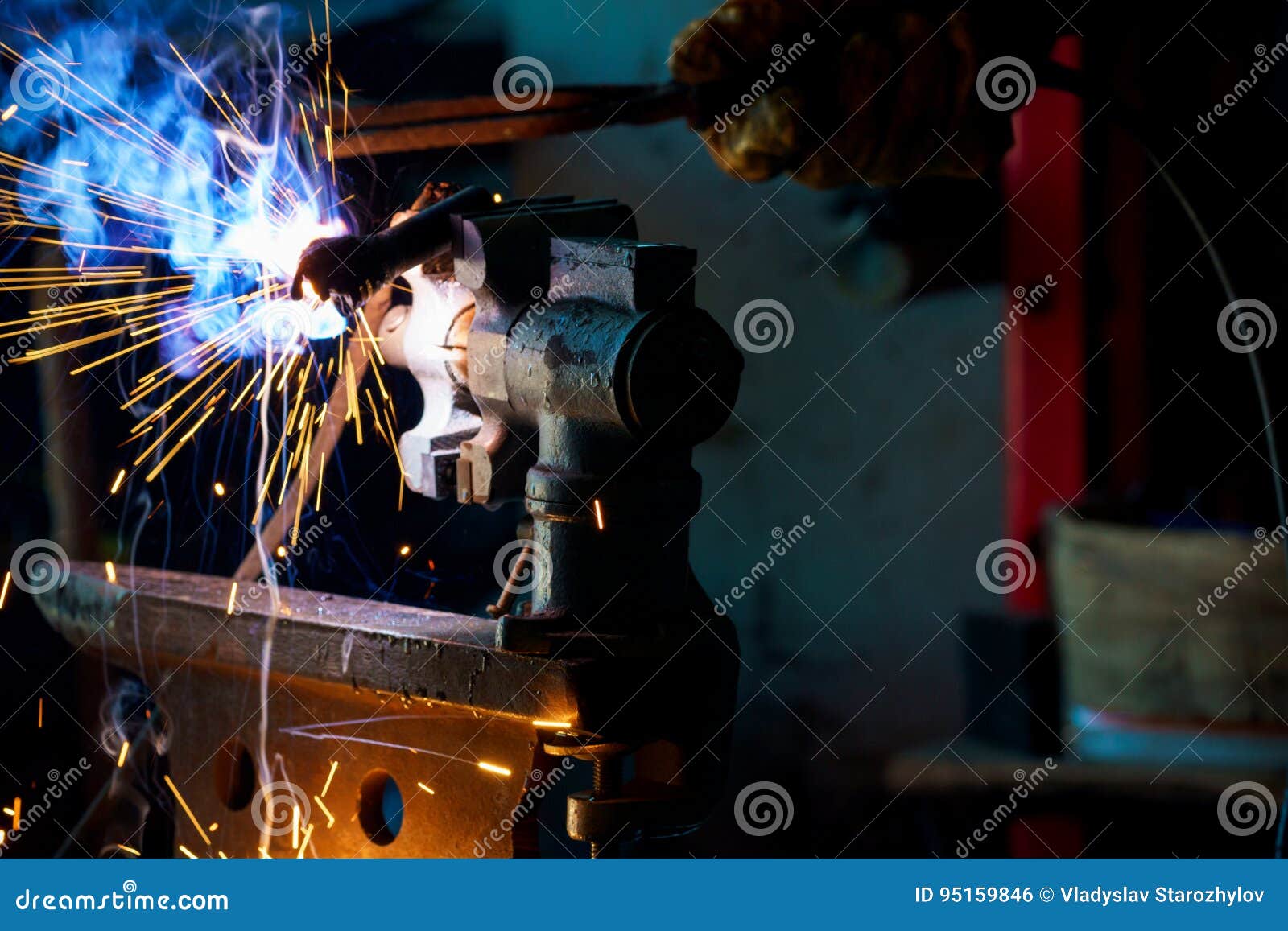 Welding Process for Metal Close Up Stock Photo - Image of lockdown ...