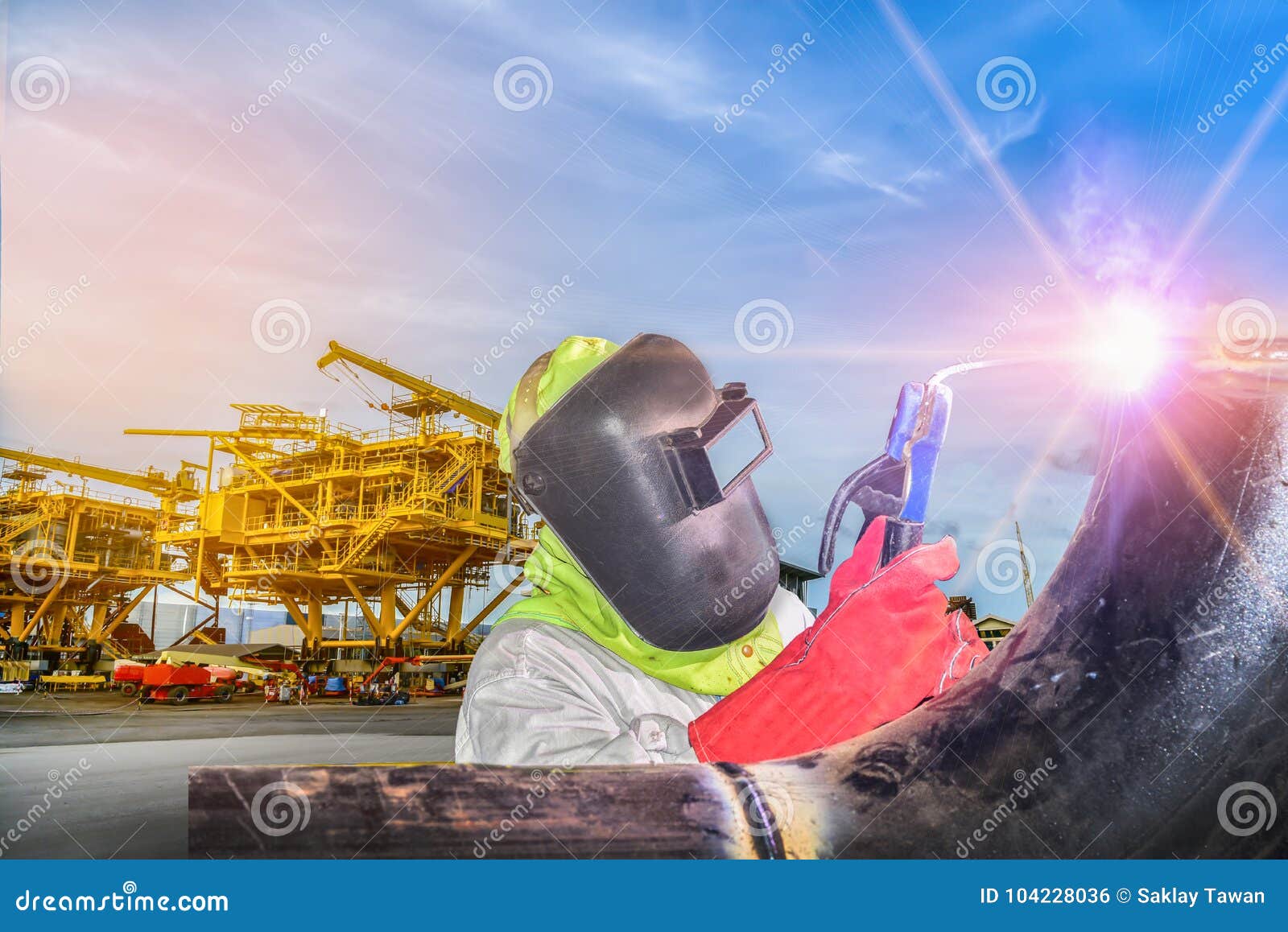 Welding rig construction stock photo. Image of double - 104228036