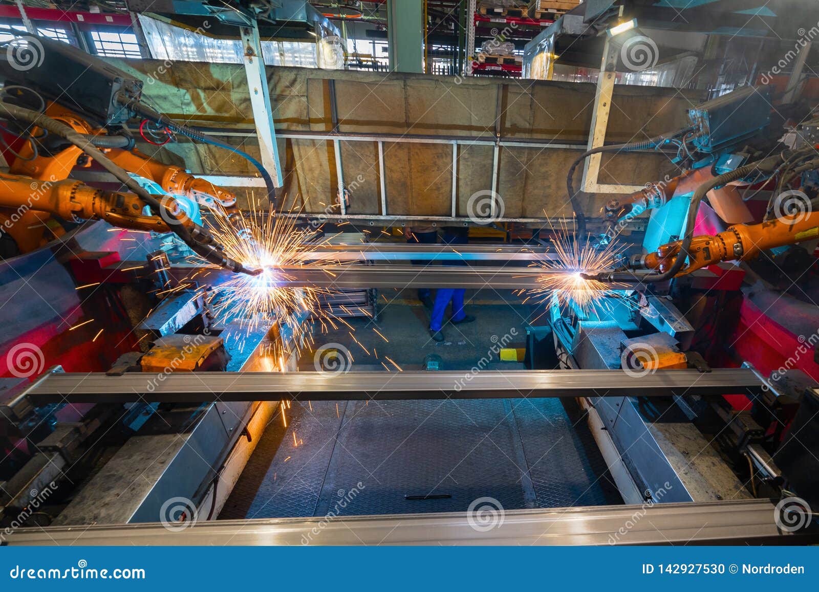 The Welding Robot Does the Welding of Metal Spars Stock Photo - Image ...