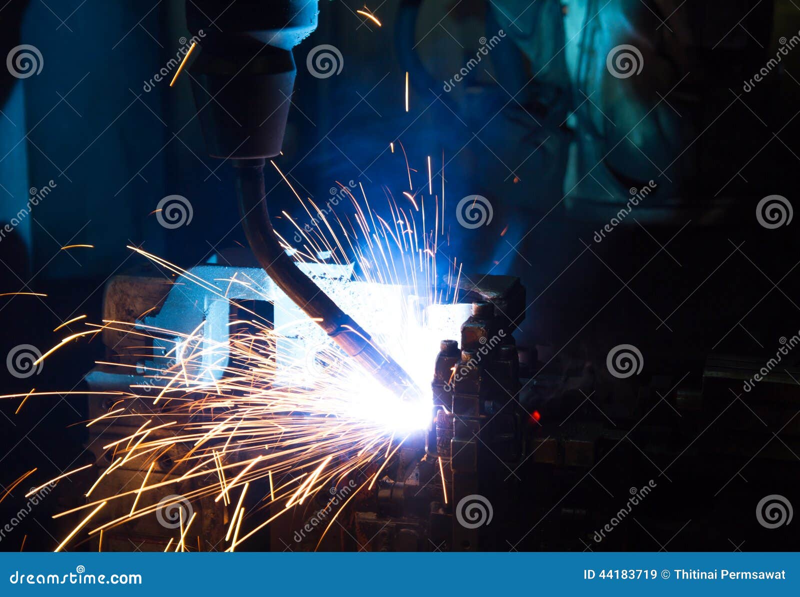 Arc Welding Robot. Example Of Working With A Laser Pointer Stock ...