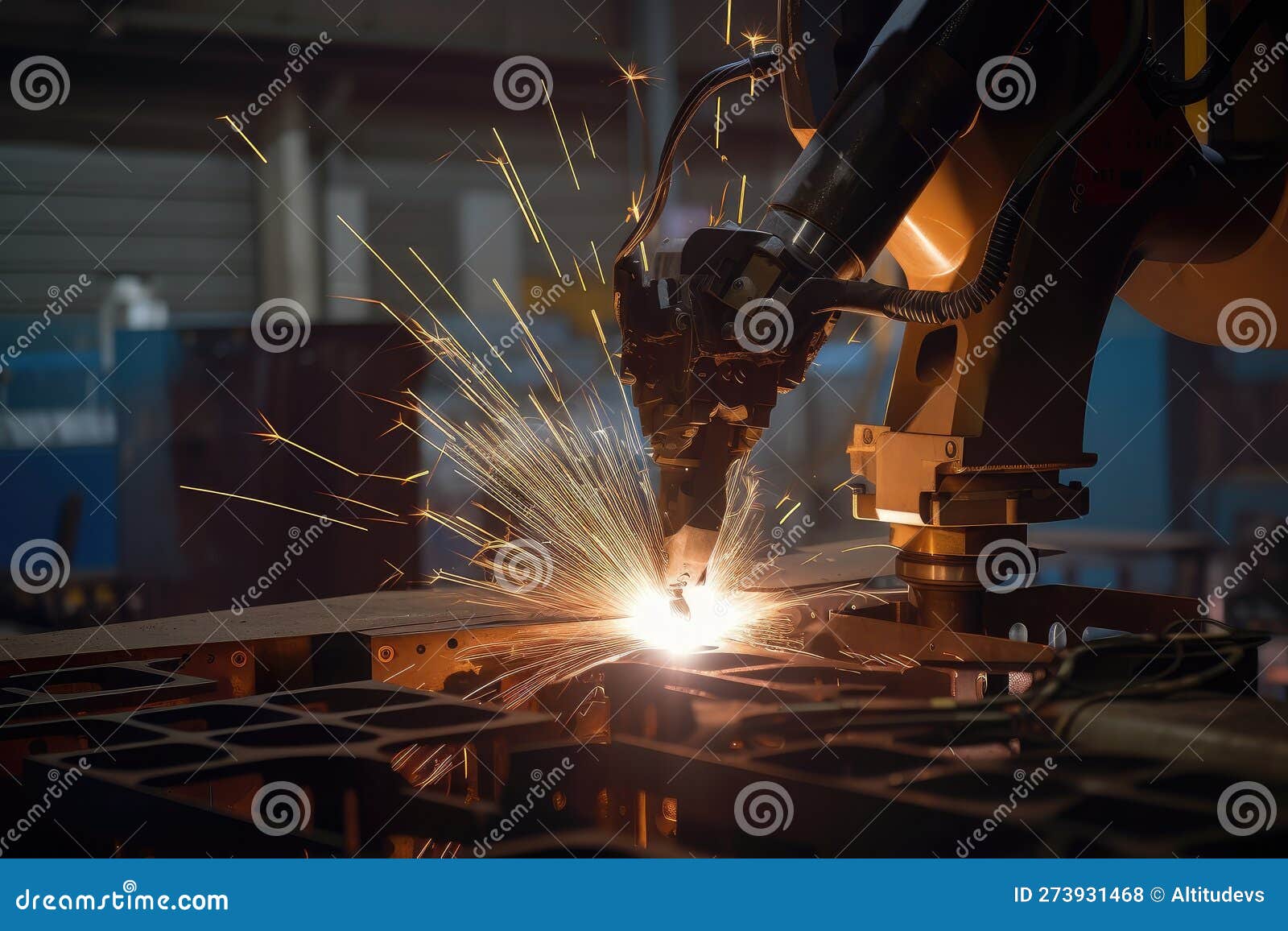 Welding Robot Performing Intricate Fillet Welds on Complex Structure ...