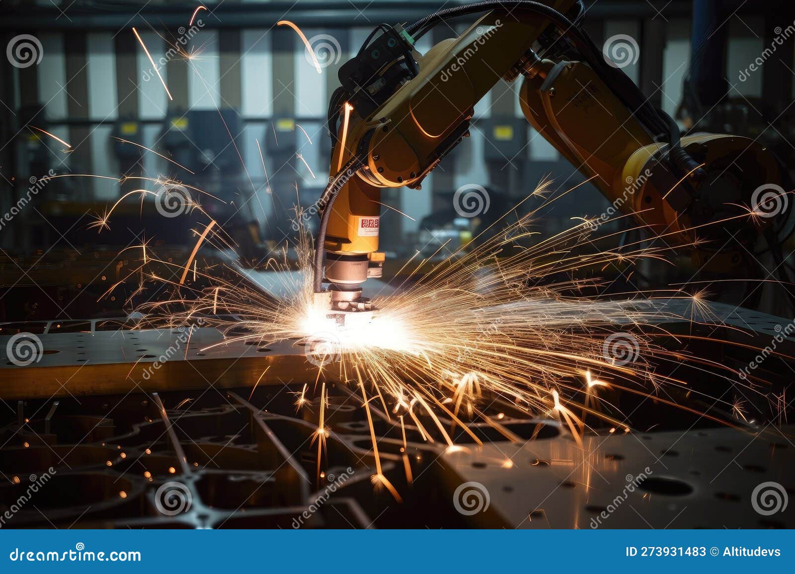 Welding Robot Performing Intricate Fillet Welds on Complex Structure ...