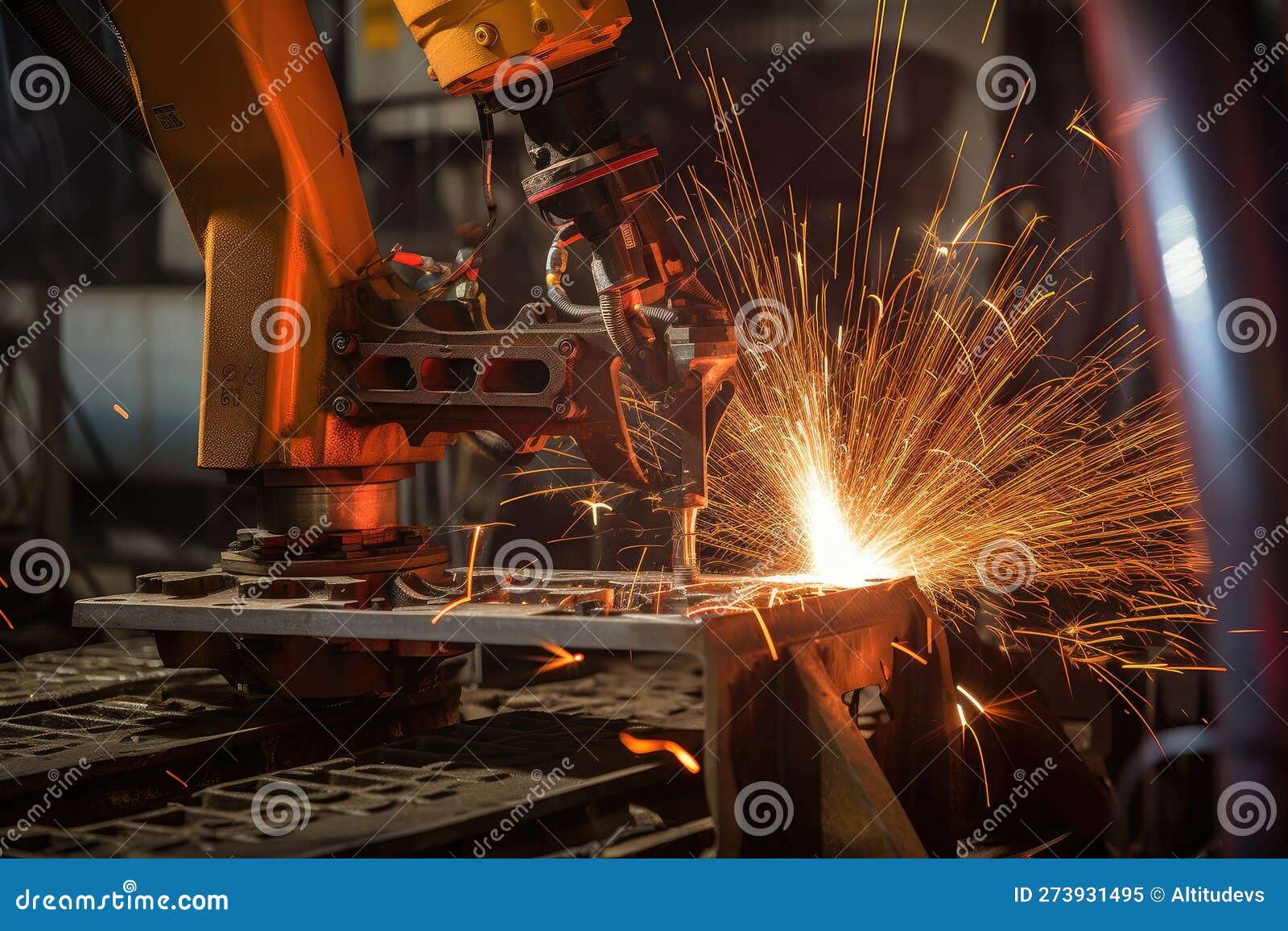 Welding Robot Performing Intricate Fillet Welds on Complex Structure ...