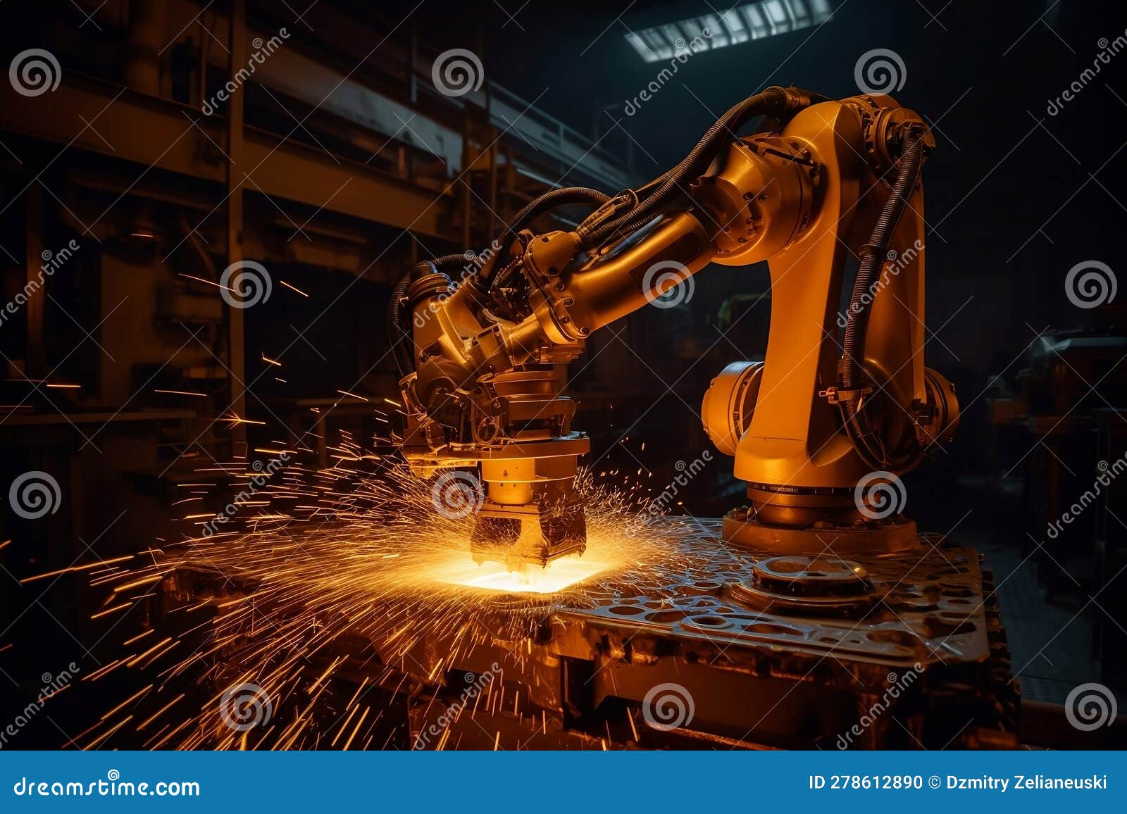 Welding Robot in Production. Generative AI. Stock Illustration ...