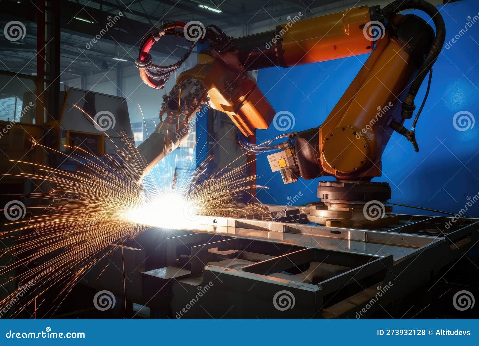 Welding Robot with Welding Torch, Working on Precise and Complex Metal ...