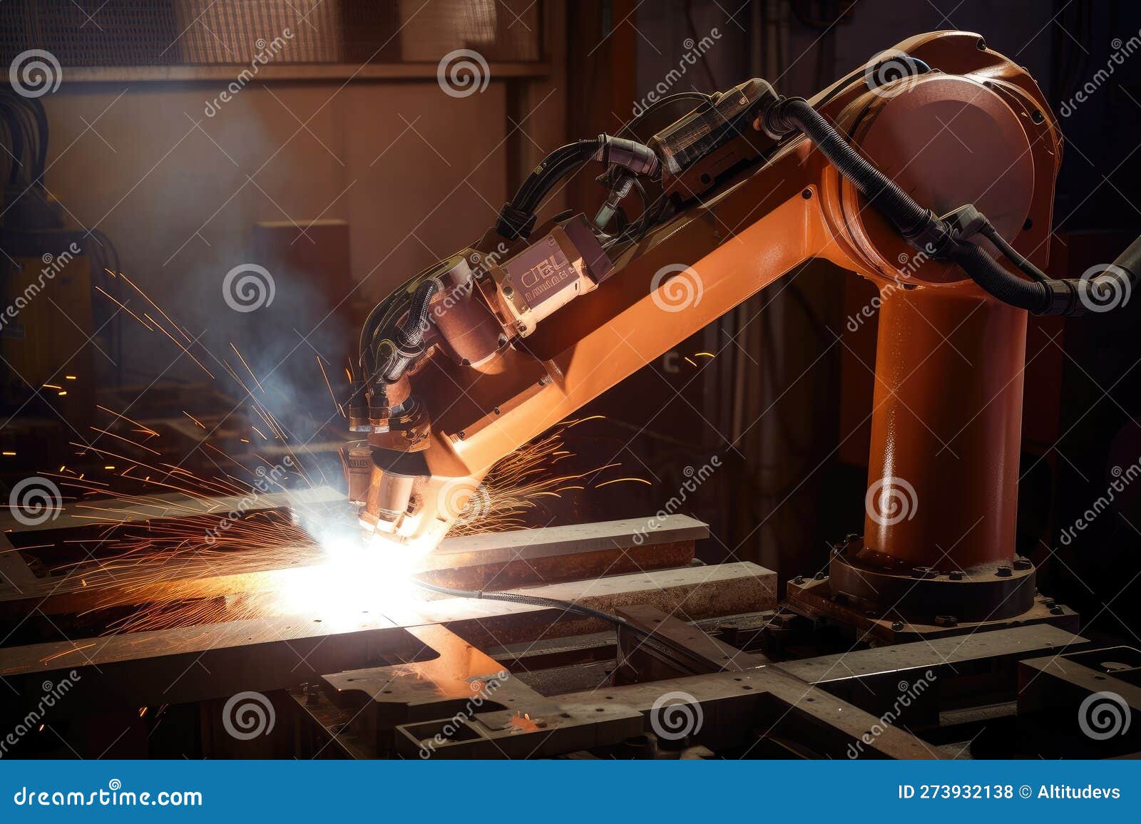 Welding Robot with Welding Torch, Working on Precise and Complex Metal ...