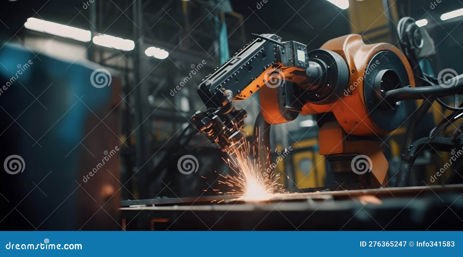 A Welding Robot Working on a Metal Frame Hyper-realistic Created with ...