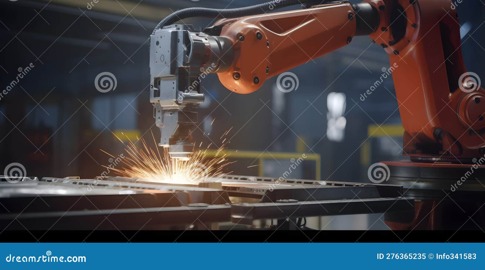 A Welding Robot Working on a Metal Frame Hyper-realistic One Created ...