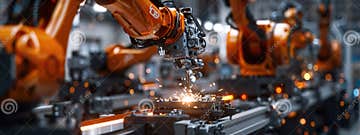 Welding Robotic Arm. Automation in Industry. Development of Artificial ...