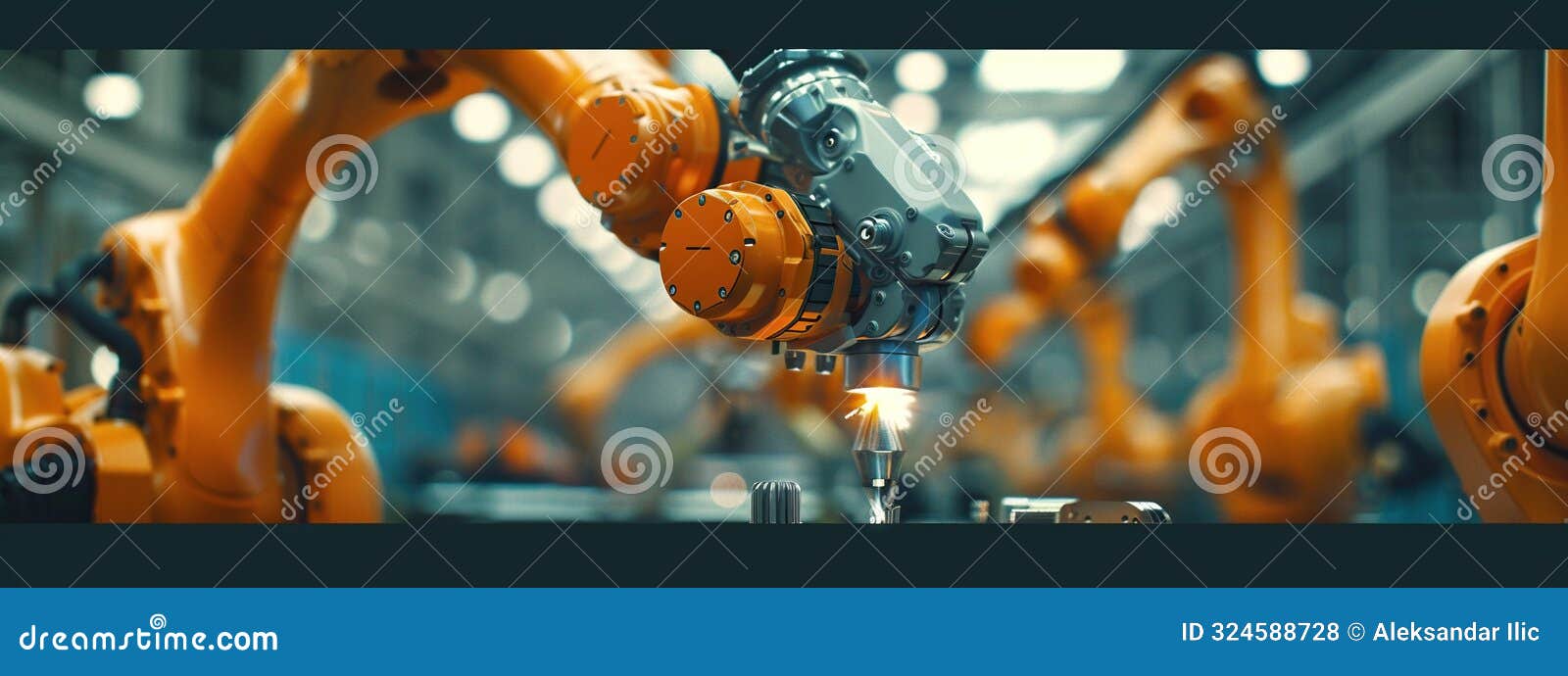 Welding Robotic Arm. Automation in Industry. Development of Artificial ...