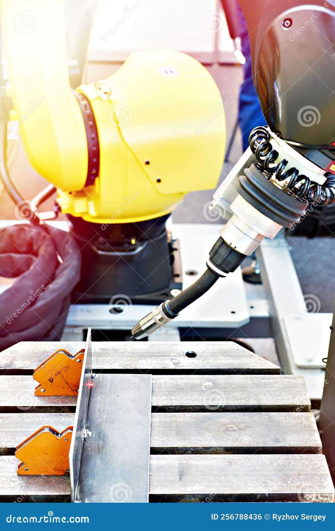 Welding Robotic Arm Industry Stock Photo - Image of engineering, robot ...