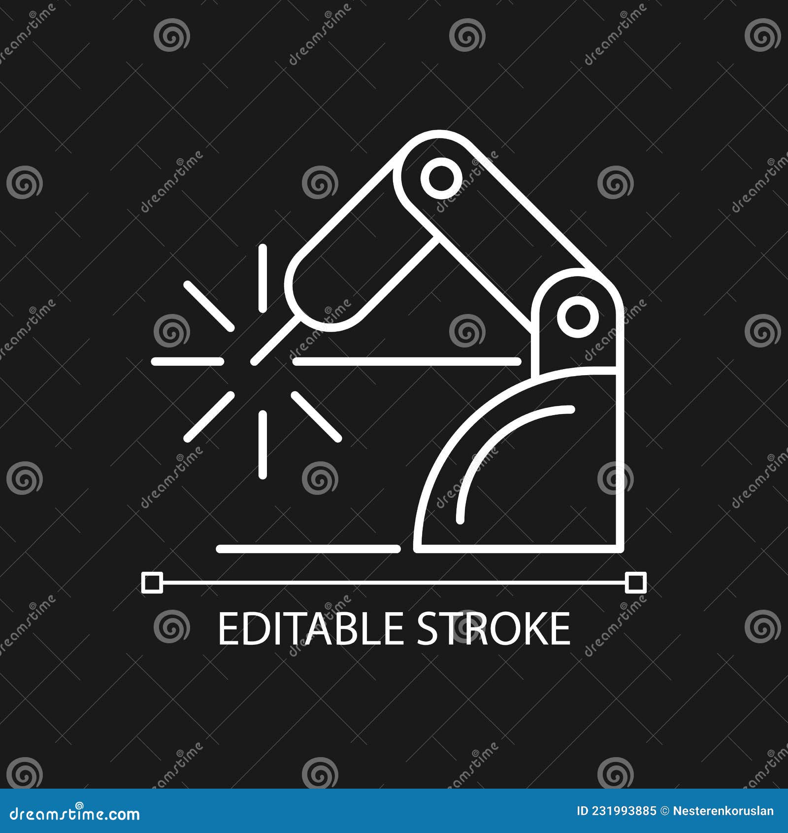 Welding Robotics White Linear Icon for Dark Theme Stock Vector ...