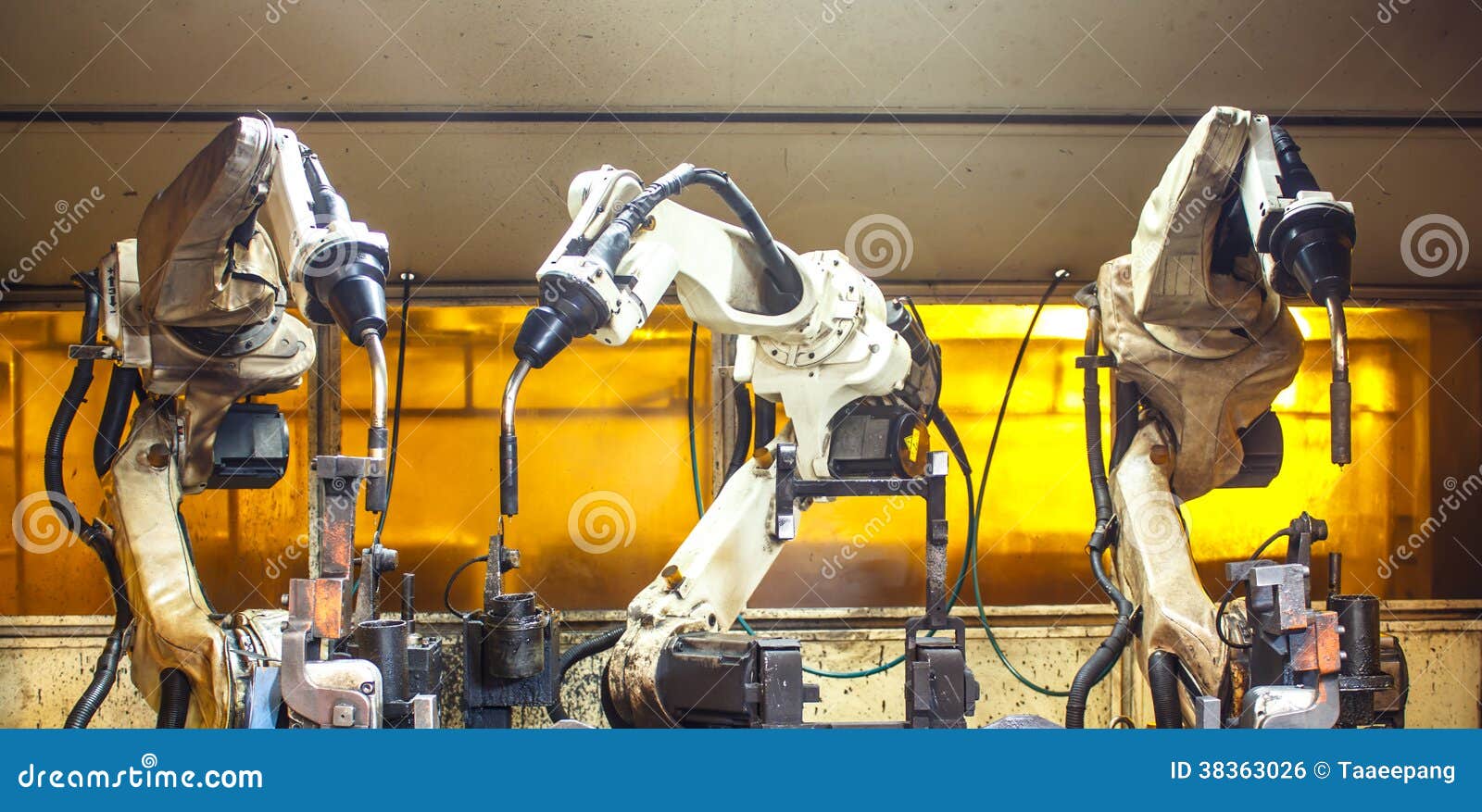 Welding robots stock photo. Image of weld, robots, manufacture - 38363026