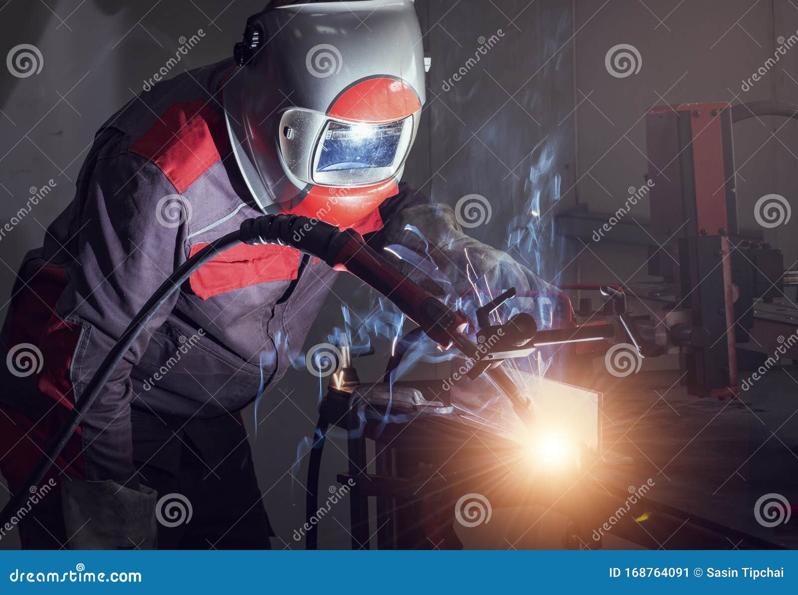 Welding Robots Movement in a Car Factory Stock Image - Image of ...