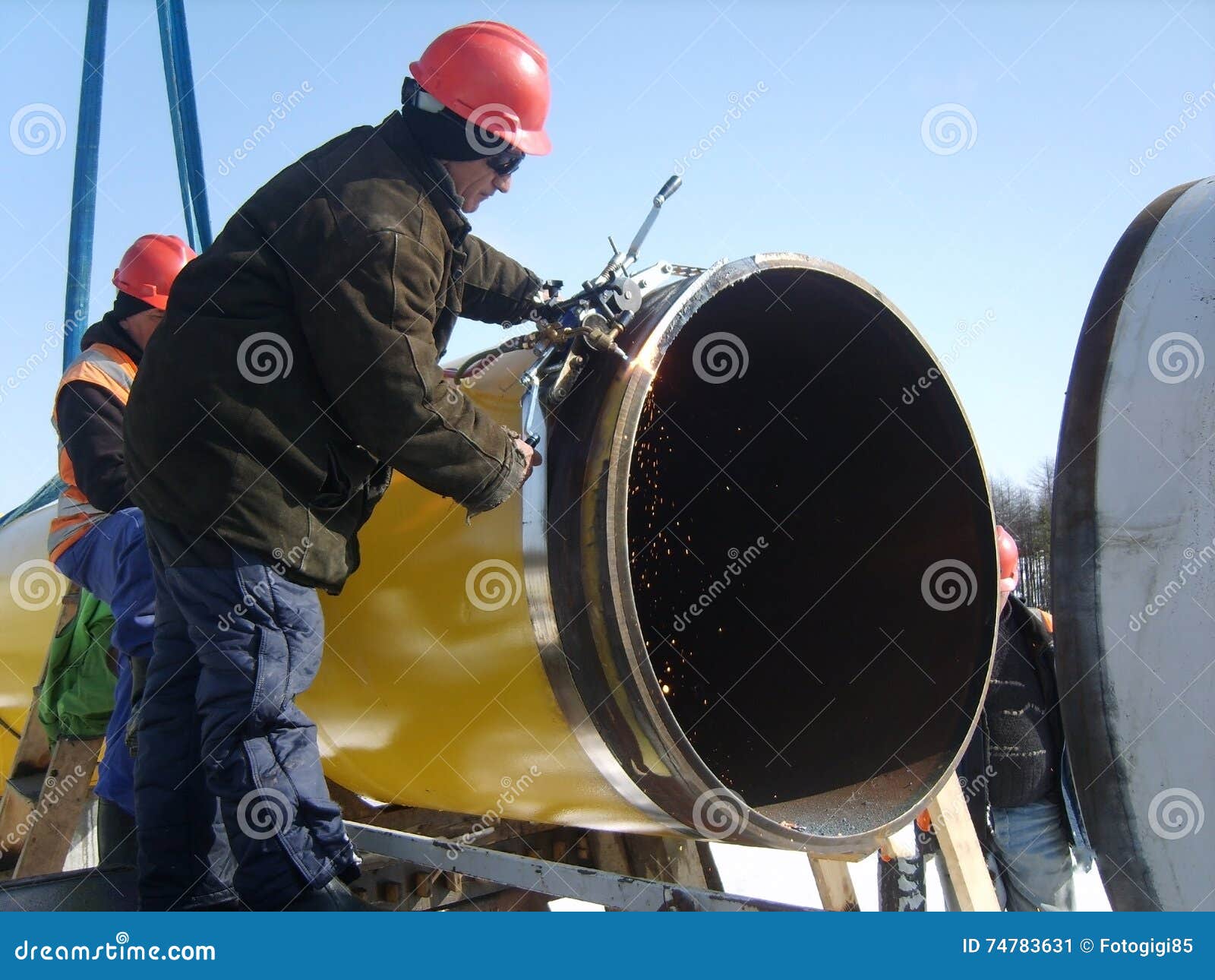 Welding Seam on the Pipeline Editorial Photo - Image of chain, pipe ...