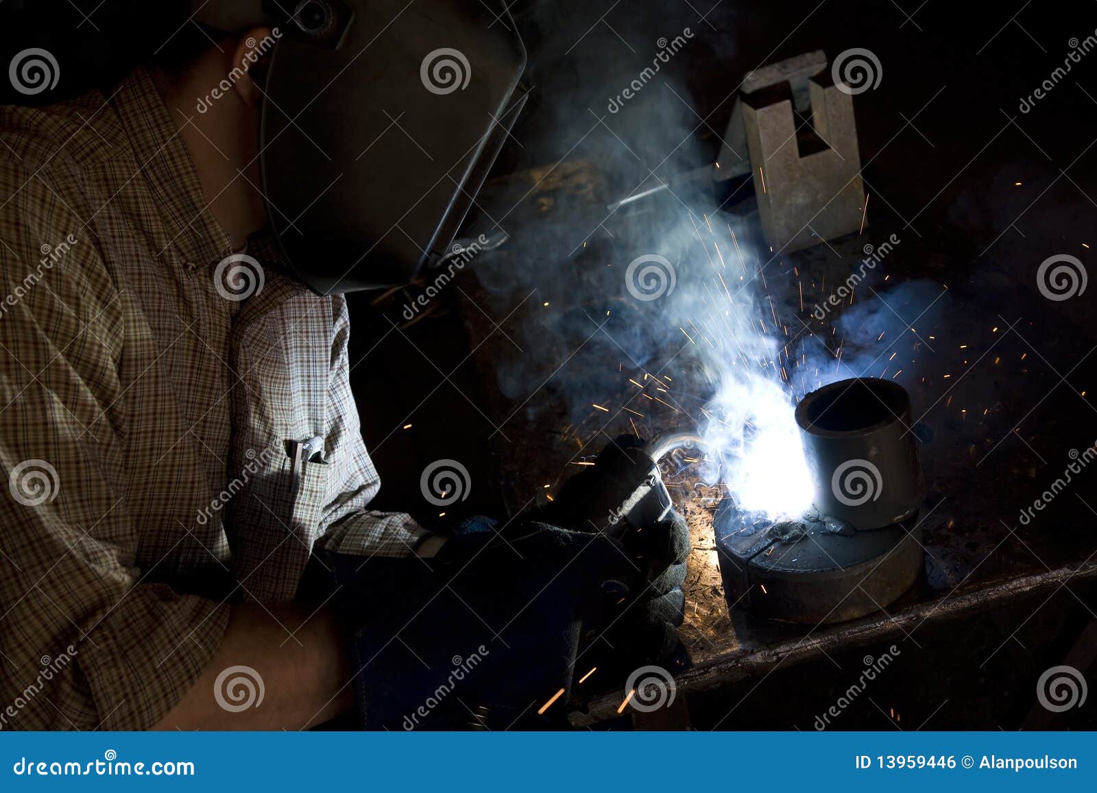 Welding side view stock photo. Image of welding, industrial - 13959446