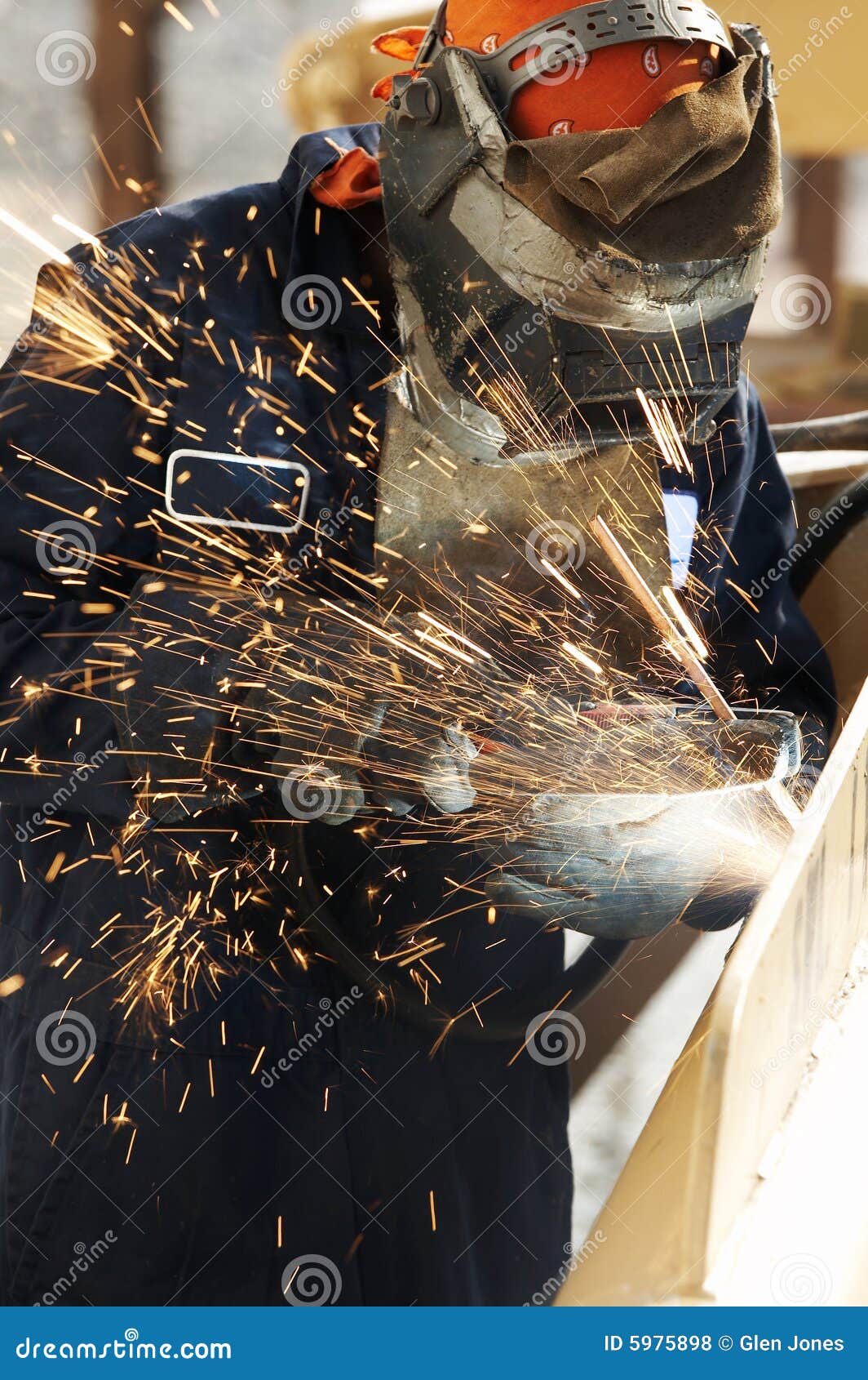 Welding spark stock photo. Image of safety, work, manufacture - 5975898