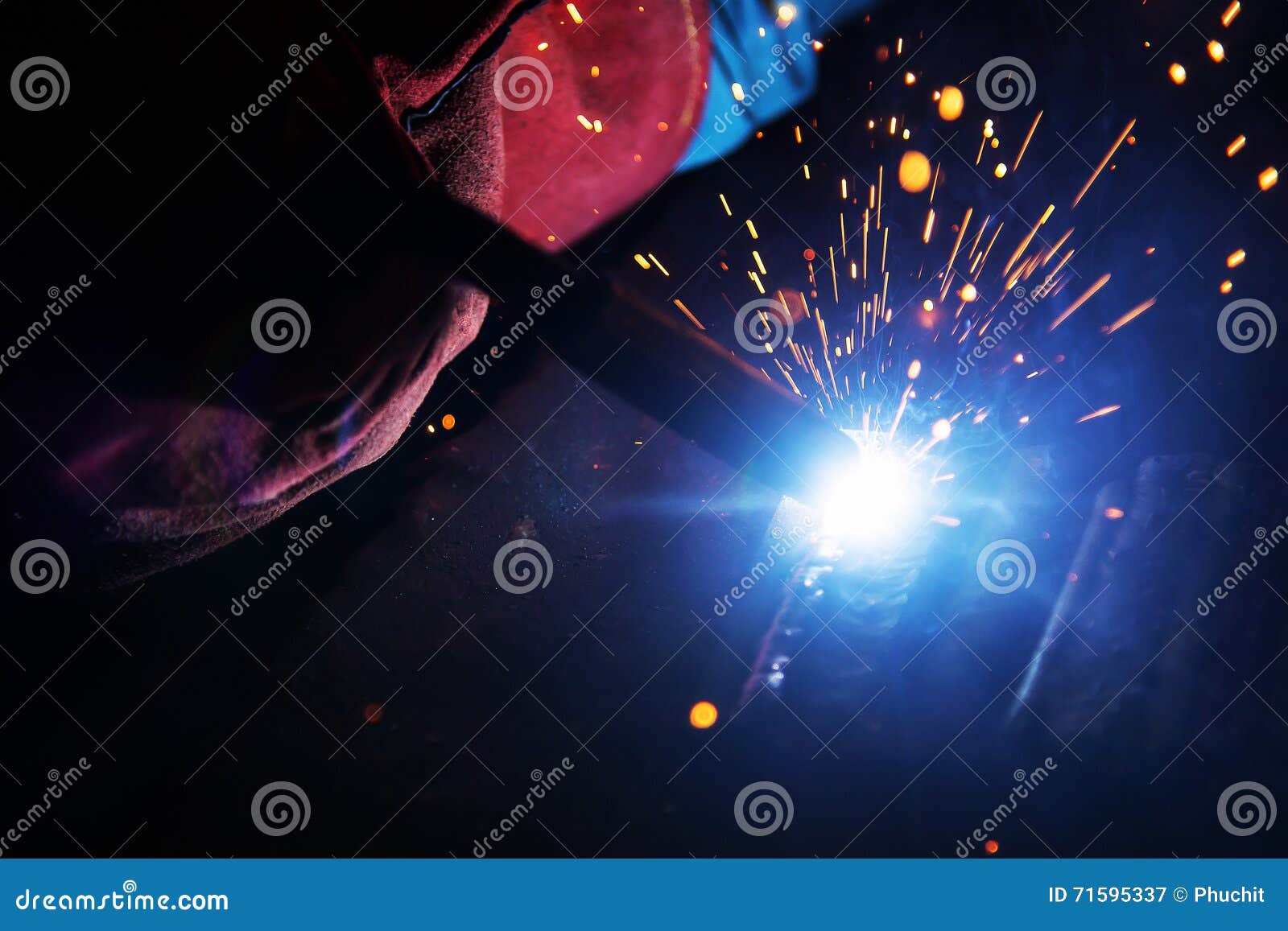 The welding spark light stock image. Image of blue, factory - 71595337