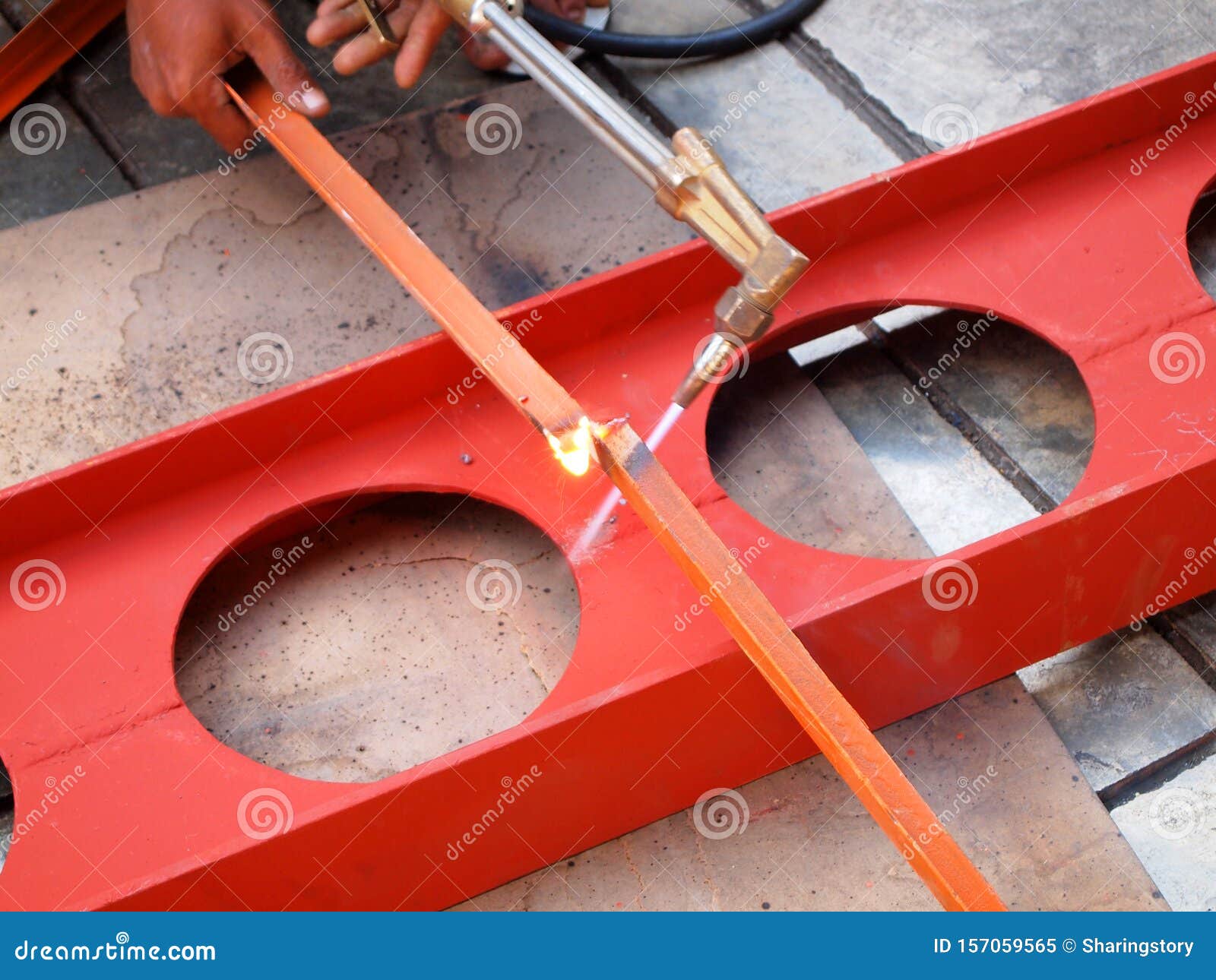 Welding with sparks stock image. Image of metal, protection - 157059565