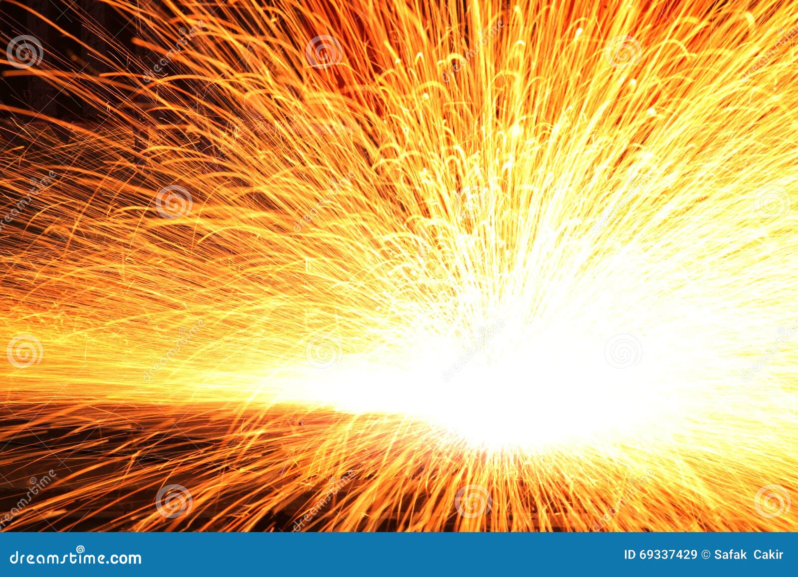 Welding with Sparks in the Factory. Stock Image - Image of craftsperson ...