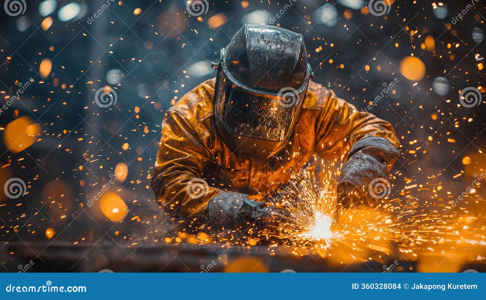 Welding Sparks Fly Industrial Worker Creates Magic in Manufacturing ...