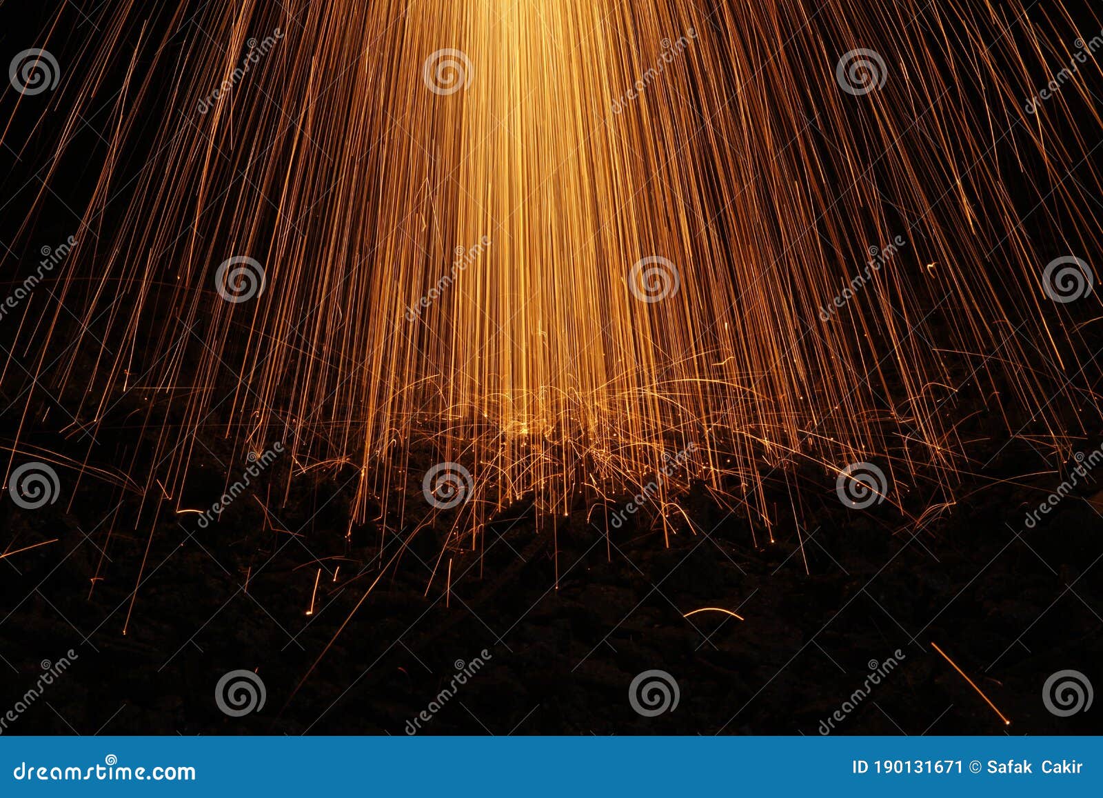 Welding sparks stock image. Image of busy, industry - 190131671