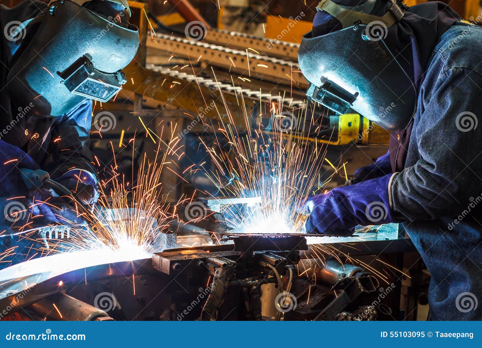 Welding with sparks stock image. Image of factory, production - 55103095