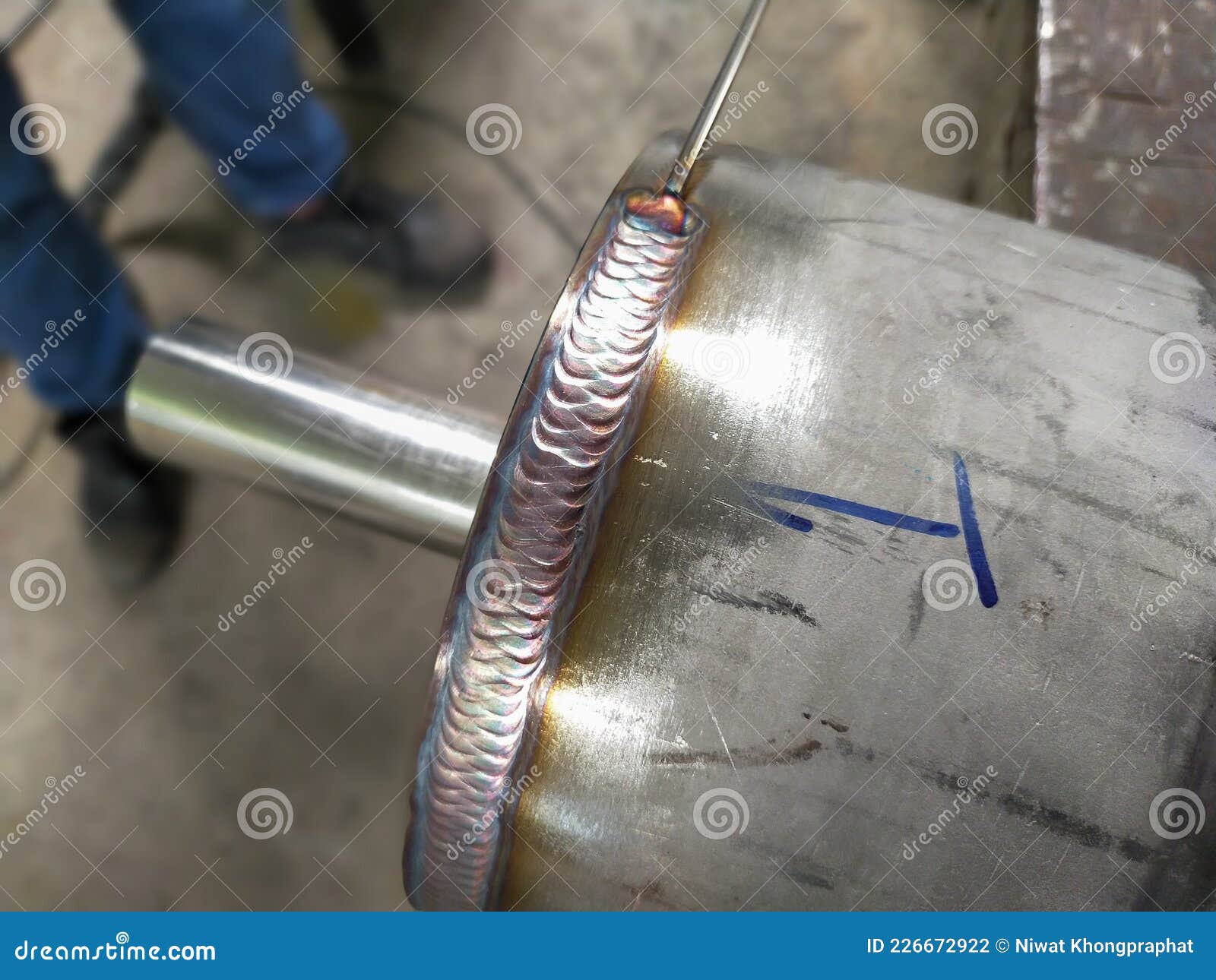 Welding of Stainless Steel with Argon Stock Photo - Image of practice ...