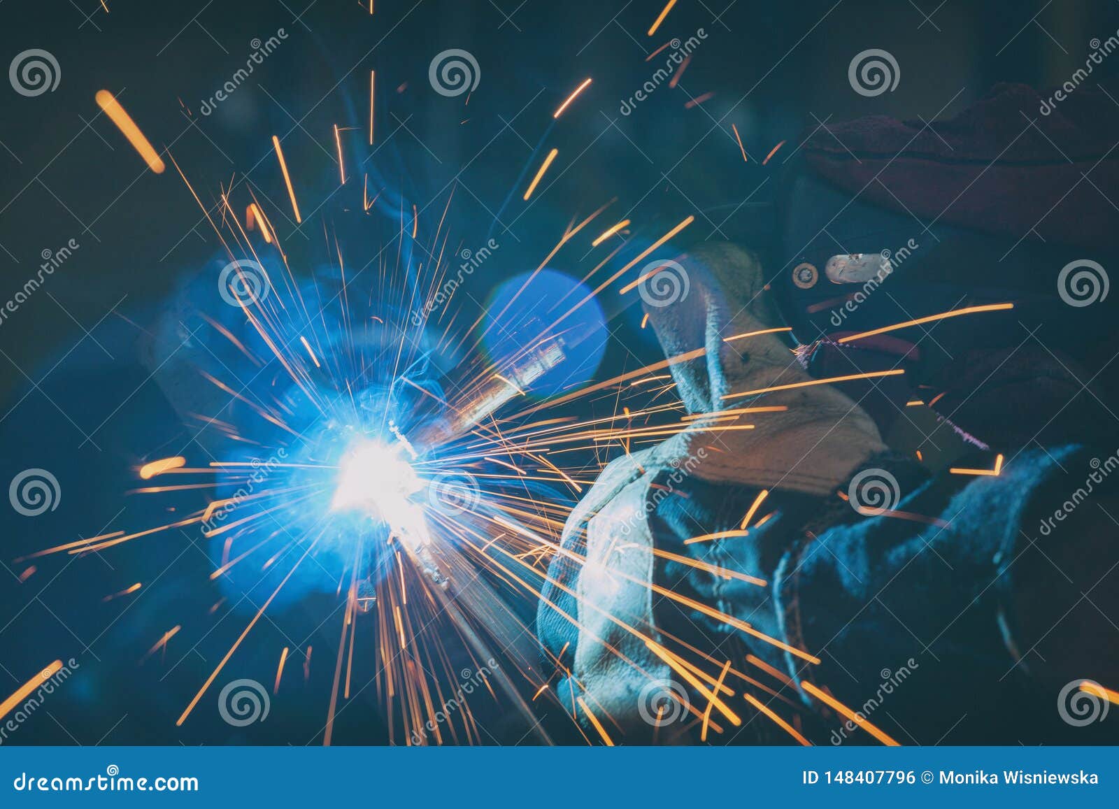 Welding Steel Elements at the Factory or Workshop Stock Photo - Image ...