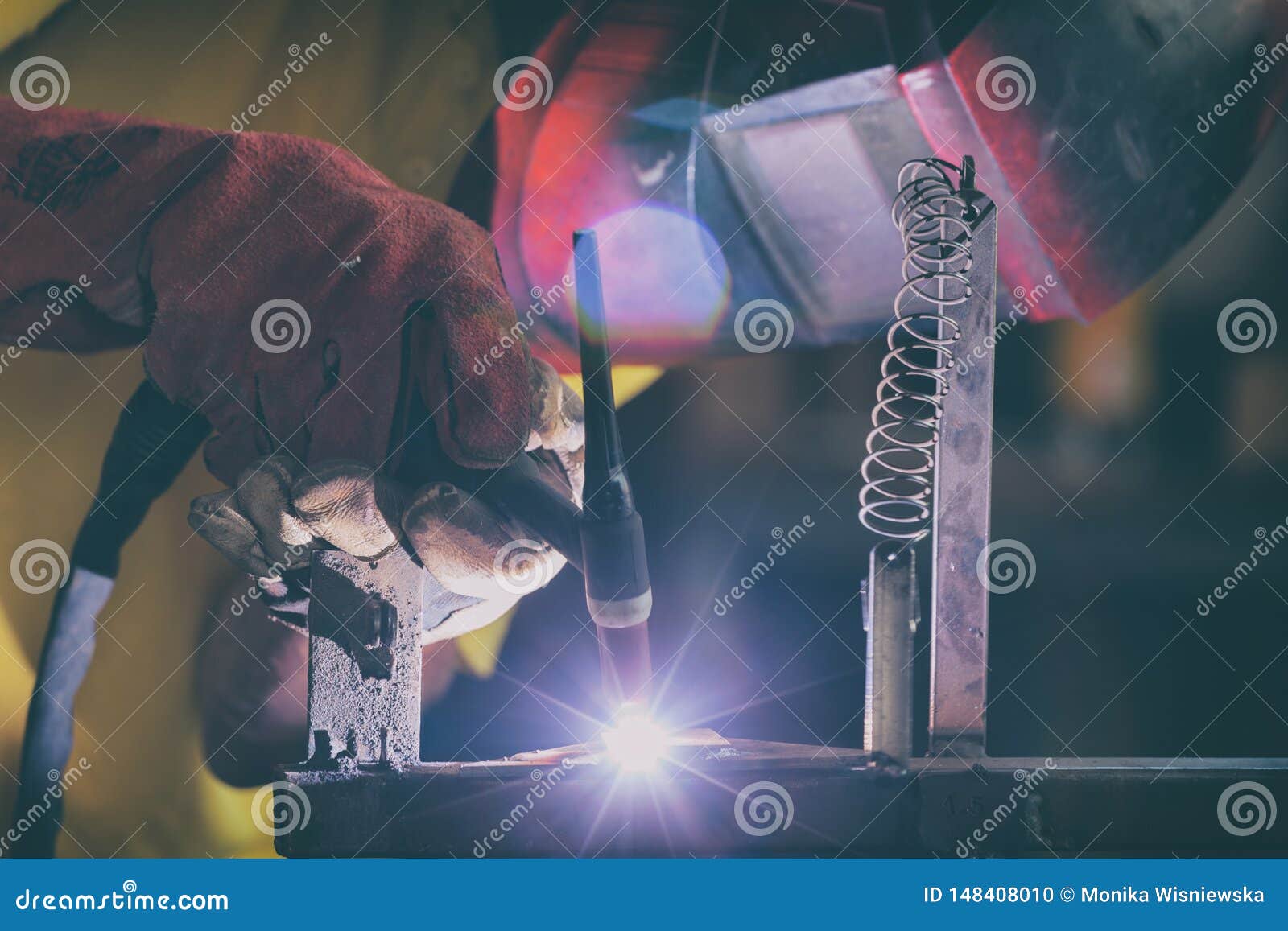 Welding Steel Elements at the Factory or Workshop Stock Photo - Image ...