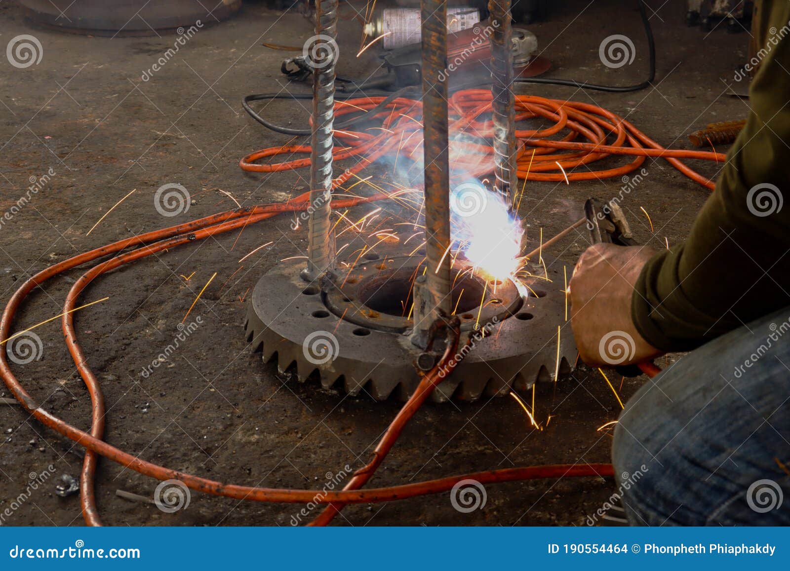 Welding steel stock photo. Image of engineer, spark - 190554464