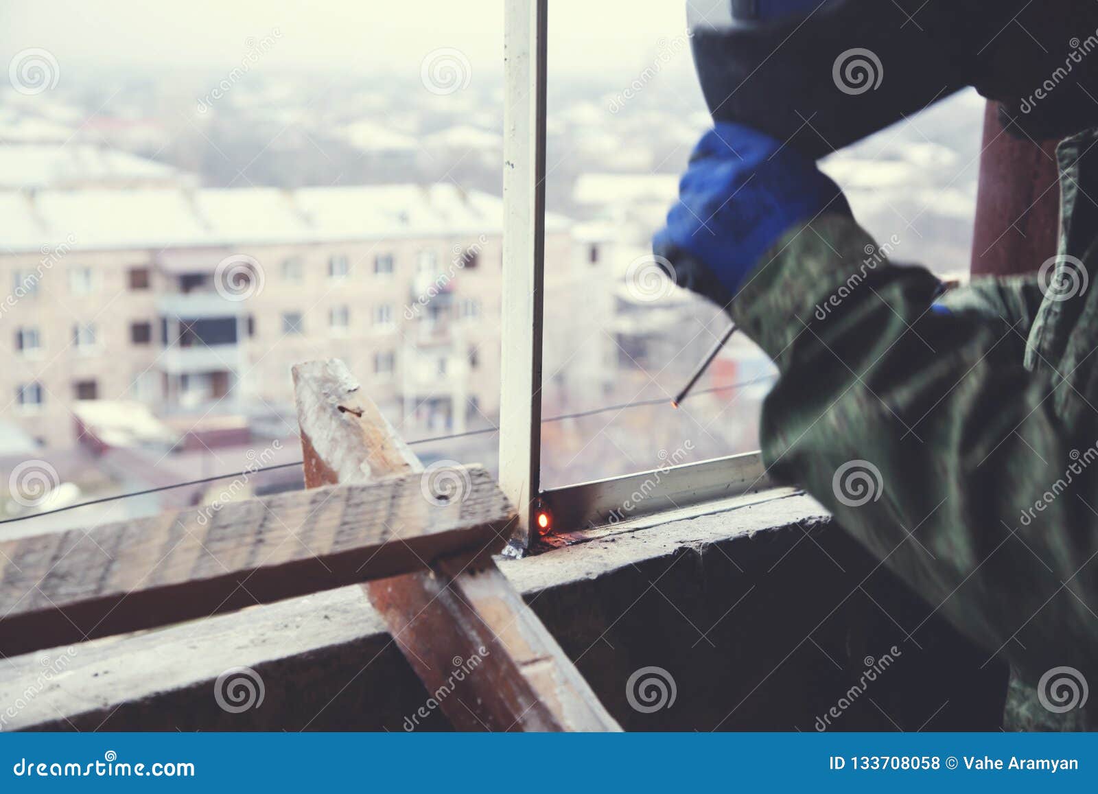 Welding of steel stock photo. Image of safety, construction - 133708058