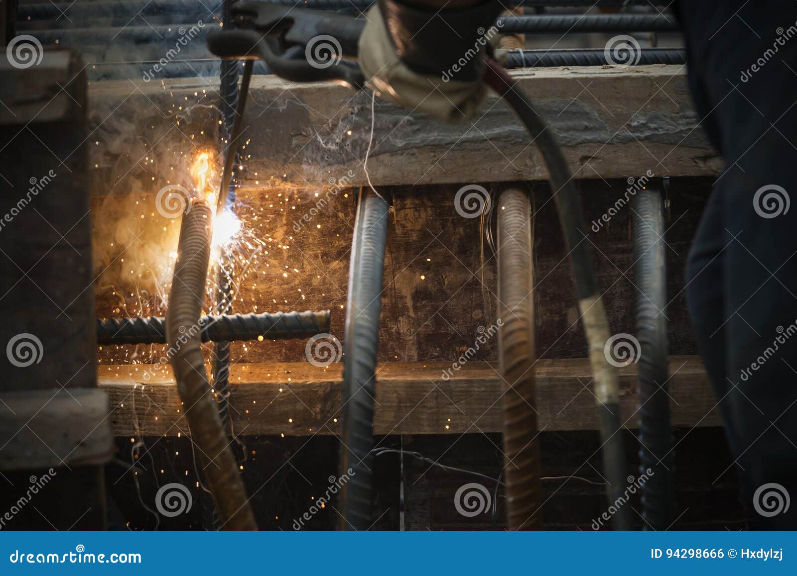 Welding steel structure stock photo. Image of construction - 94298666