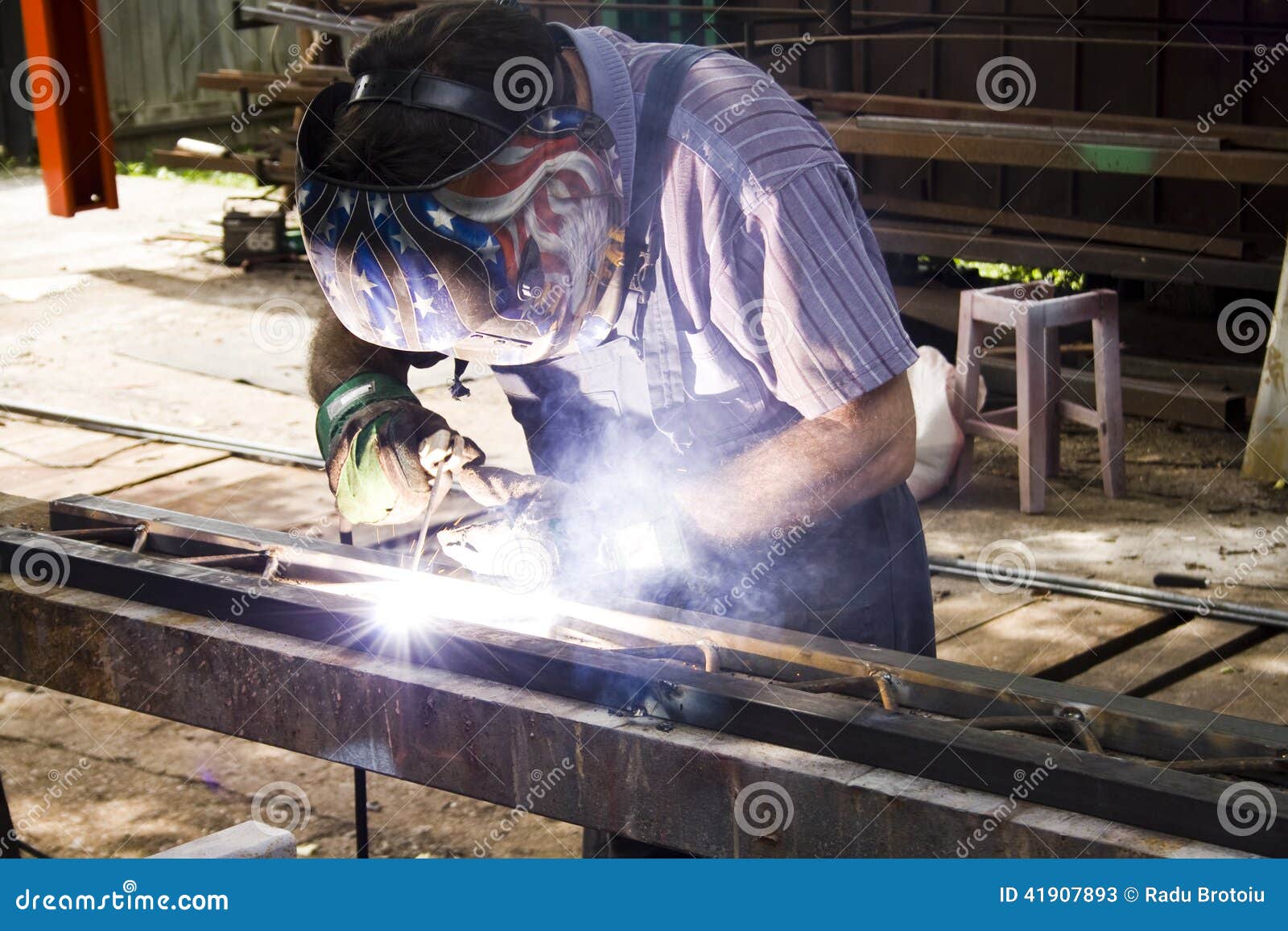 Welding steel structure stock image. Image of steel, helmet - 41907893