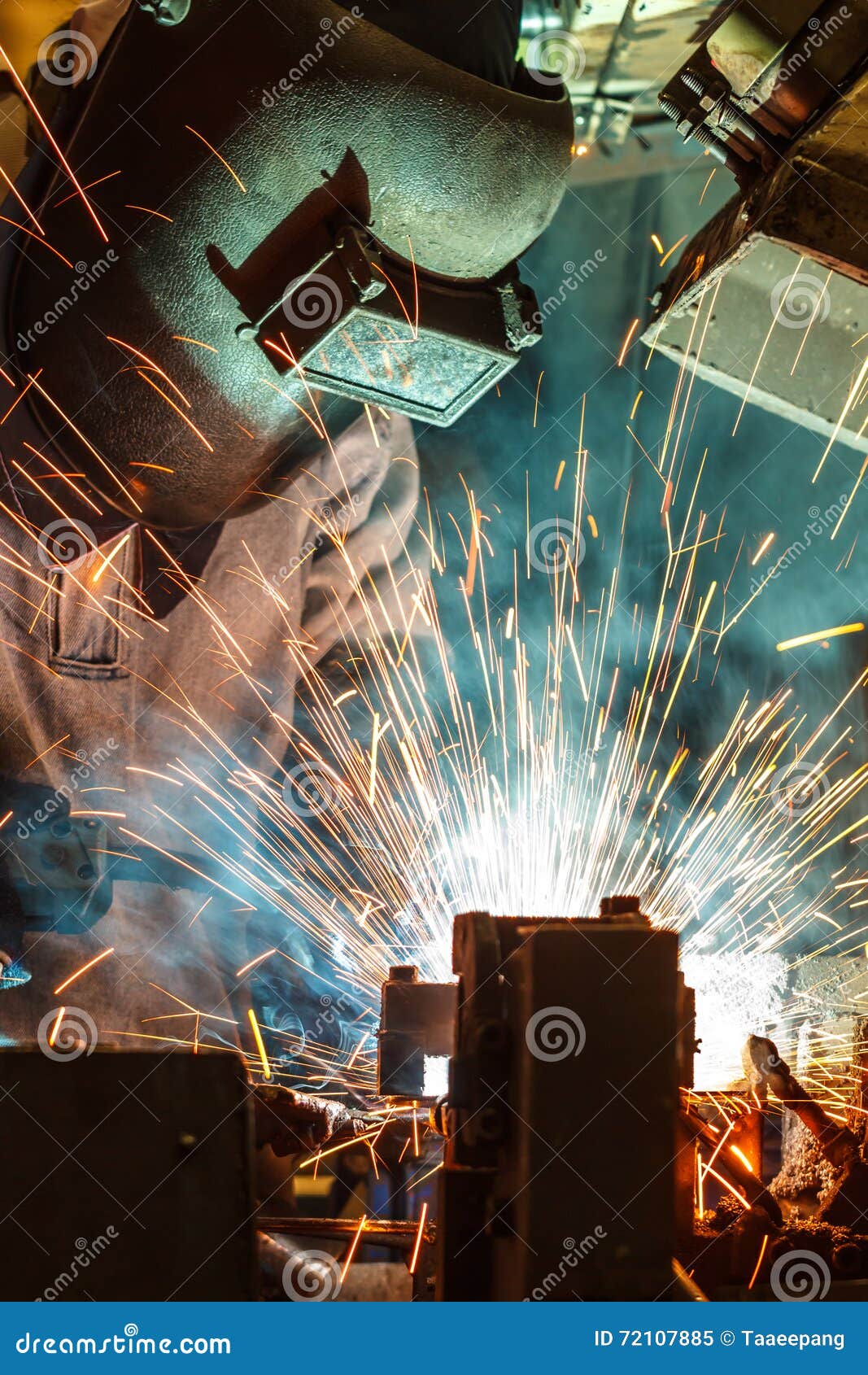 Welding steel structure stock image. Image of assembly - 72107885