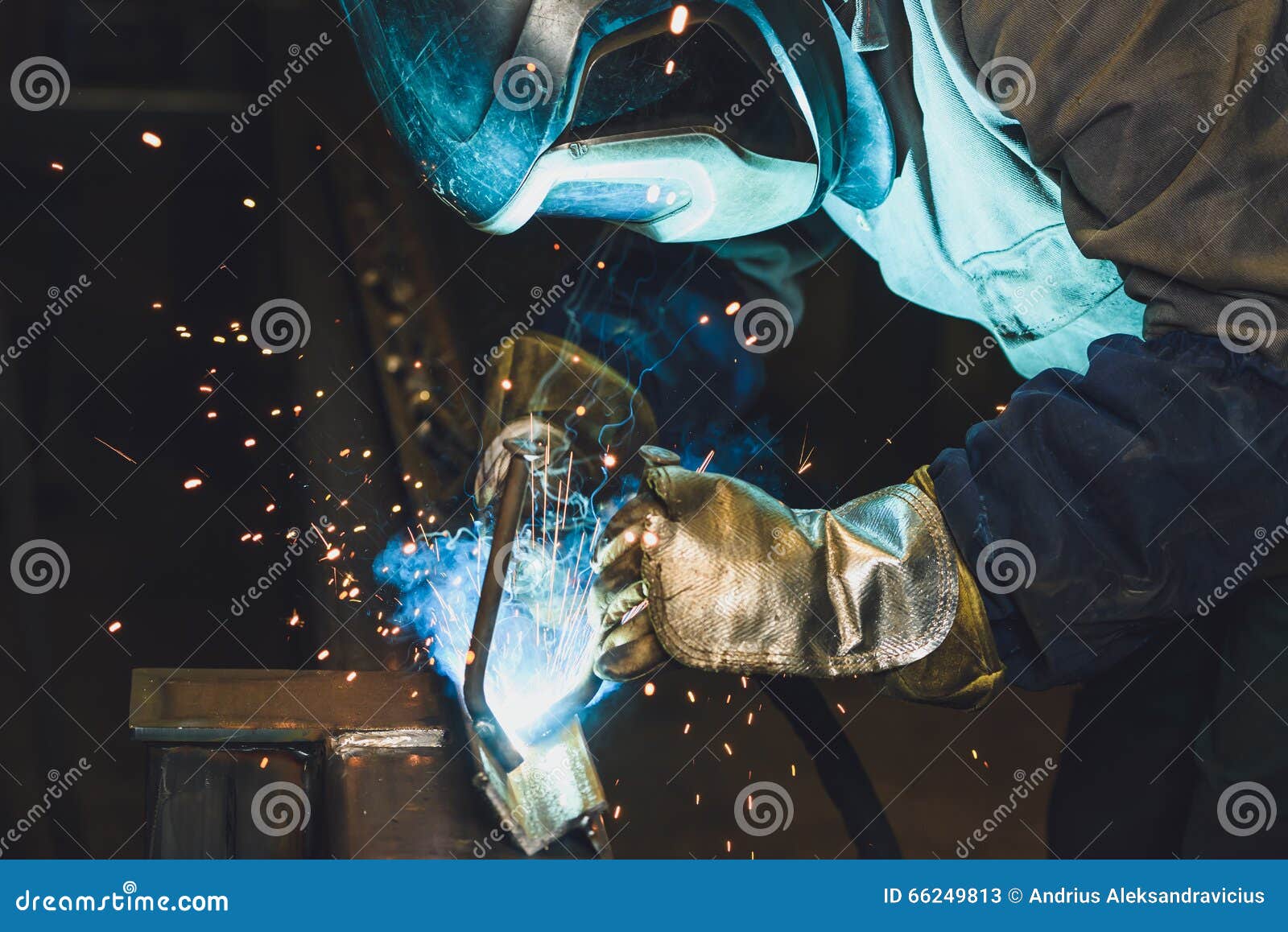 Welding steel structures stock image. Image of close - 66249813