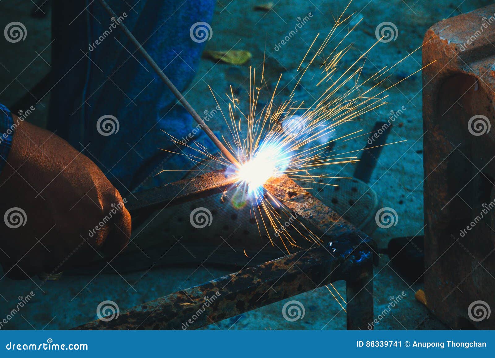 Welding Steel Structures Welder Stock Image - Image of repair ...
