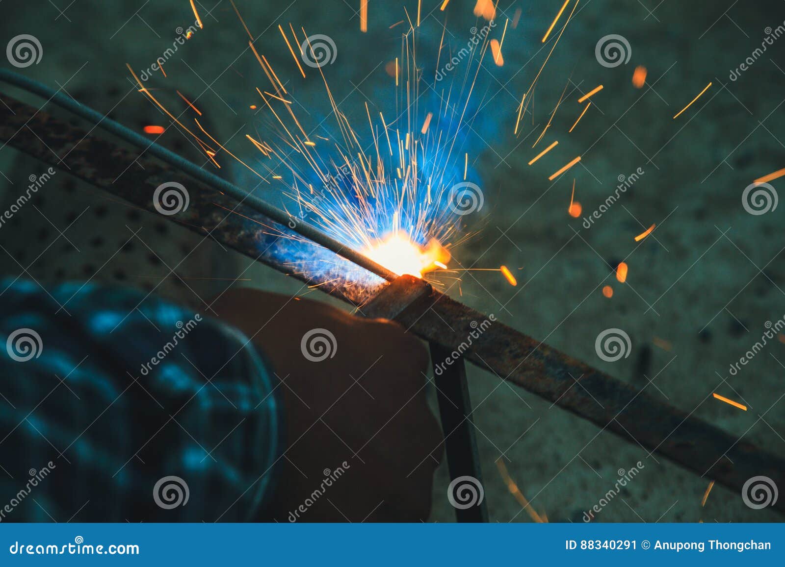 Welding Steel Structures Welder Stock Image - Image of metal, iron ...