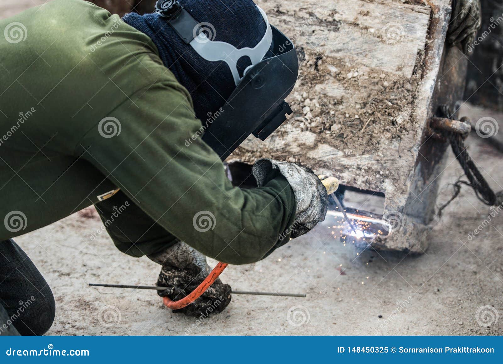 Welding steel work stock image. Image of industry, occupation - 148450325