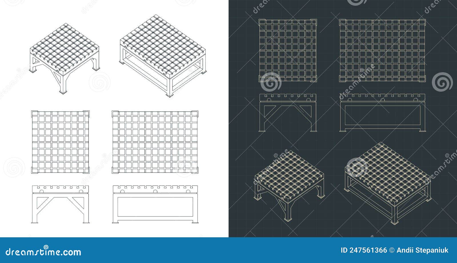 Welding tables blueprints stock vector. Illustration of instrument ...