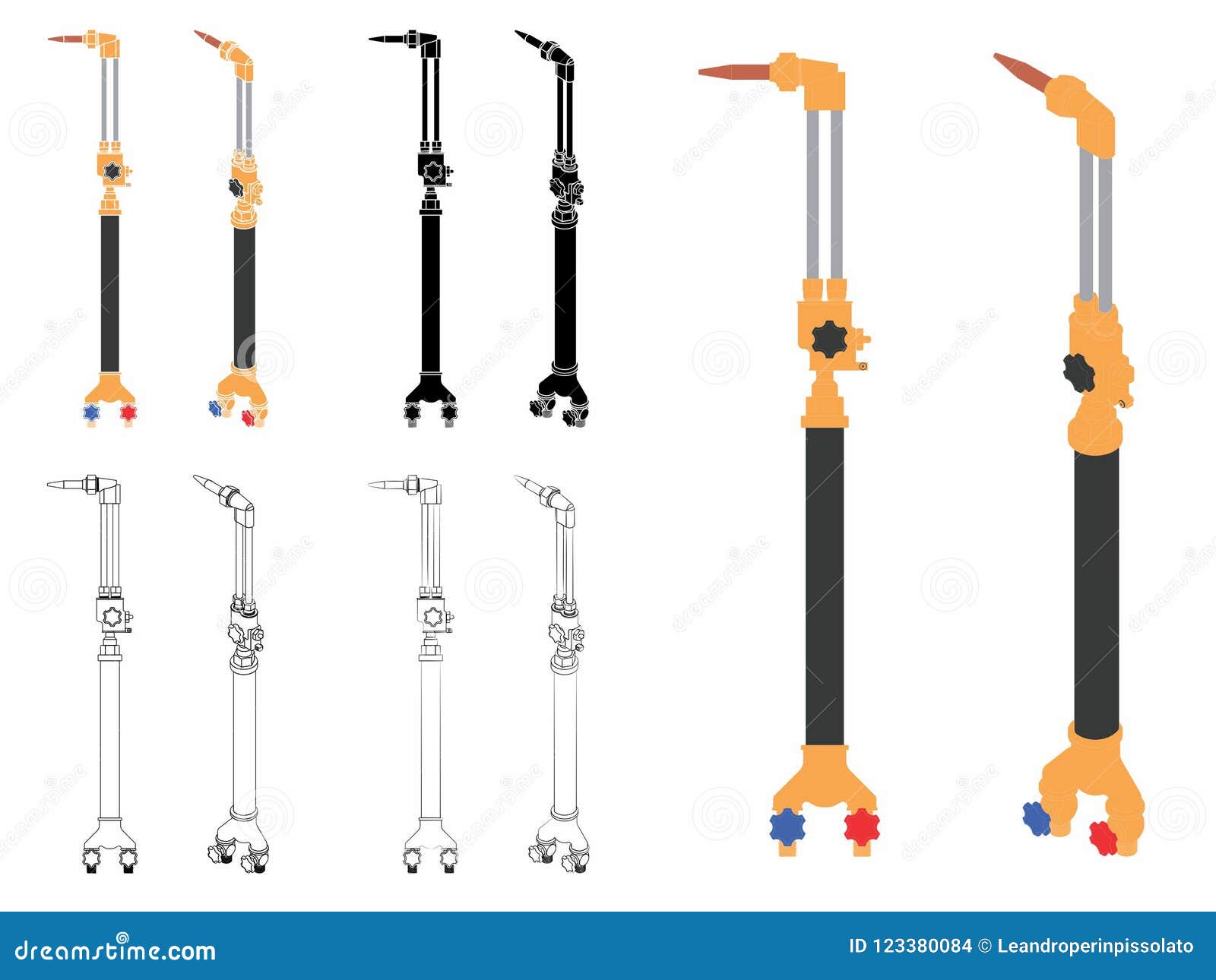 Welding tool - blowpipe stock vector. Illustration of plates - 123380084