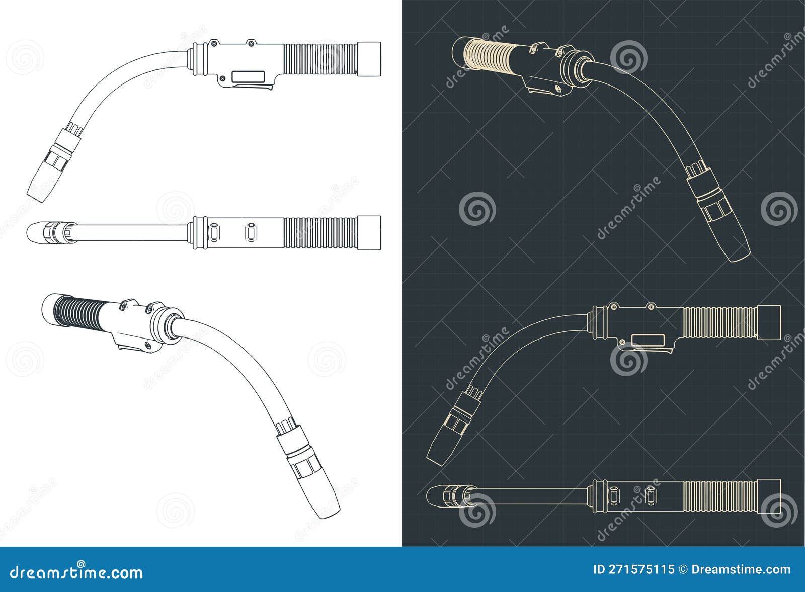 Welding torch blueprints stock vector. Illustration of fire - 271575115