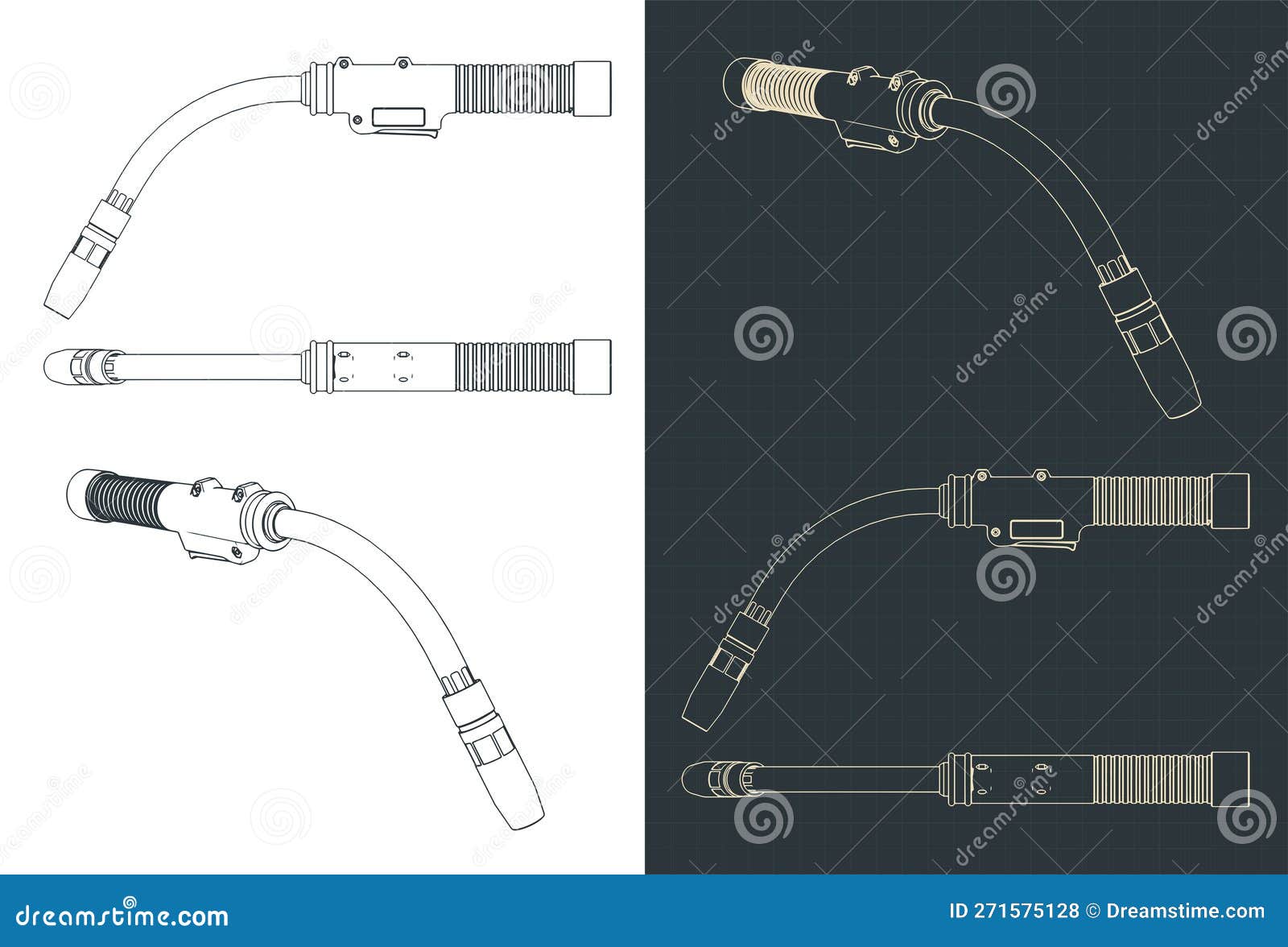 Welding Torch Isometric Blueprints Stock Illustration - Illustration of ...