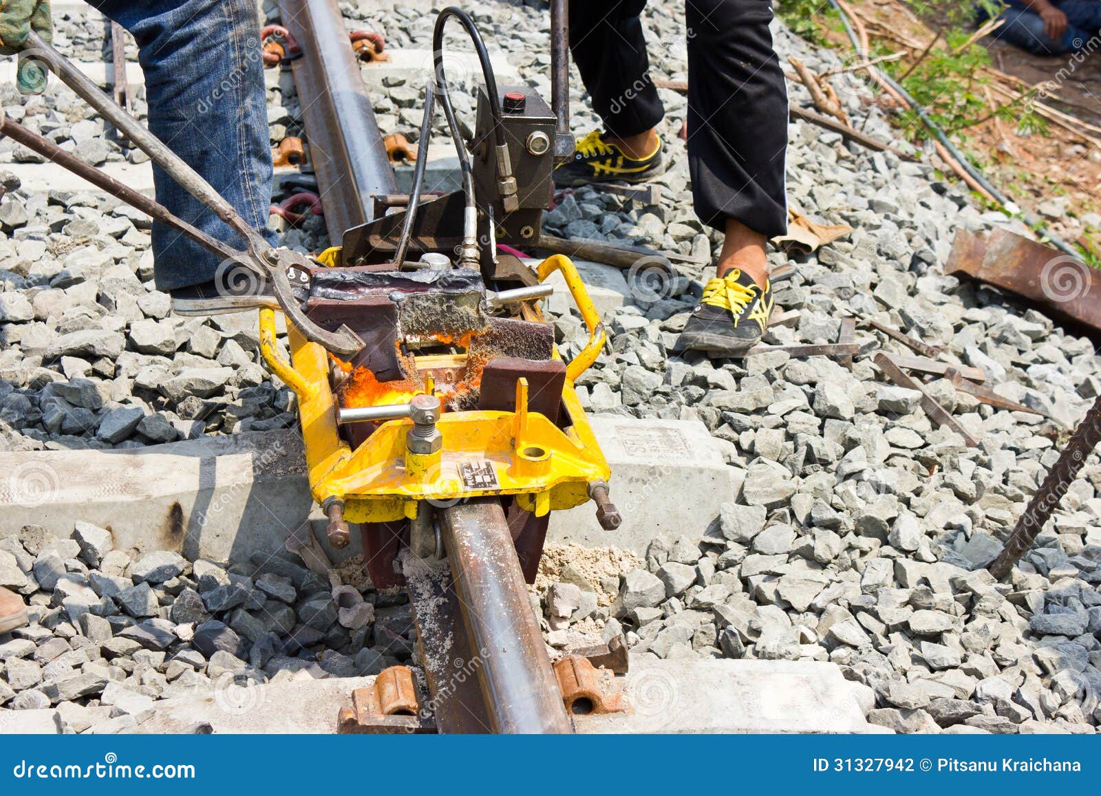 Welding tracks. stock photo. Image of fabric, mechanical - 31327942