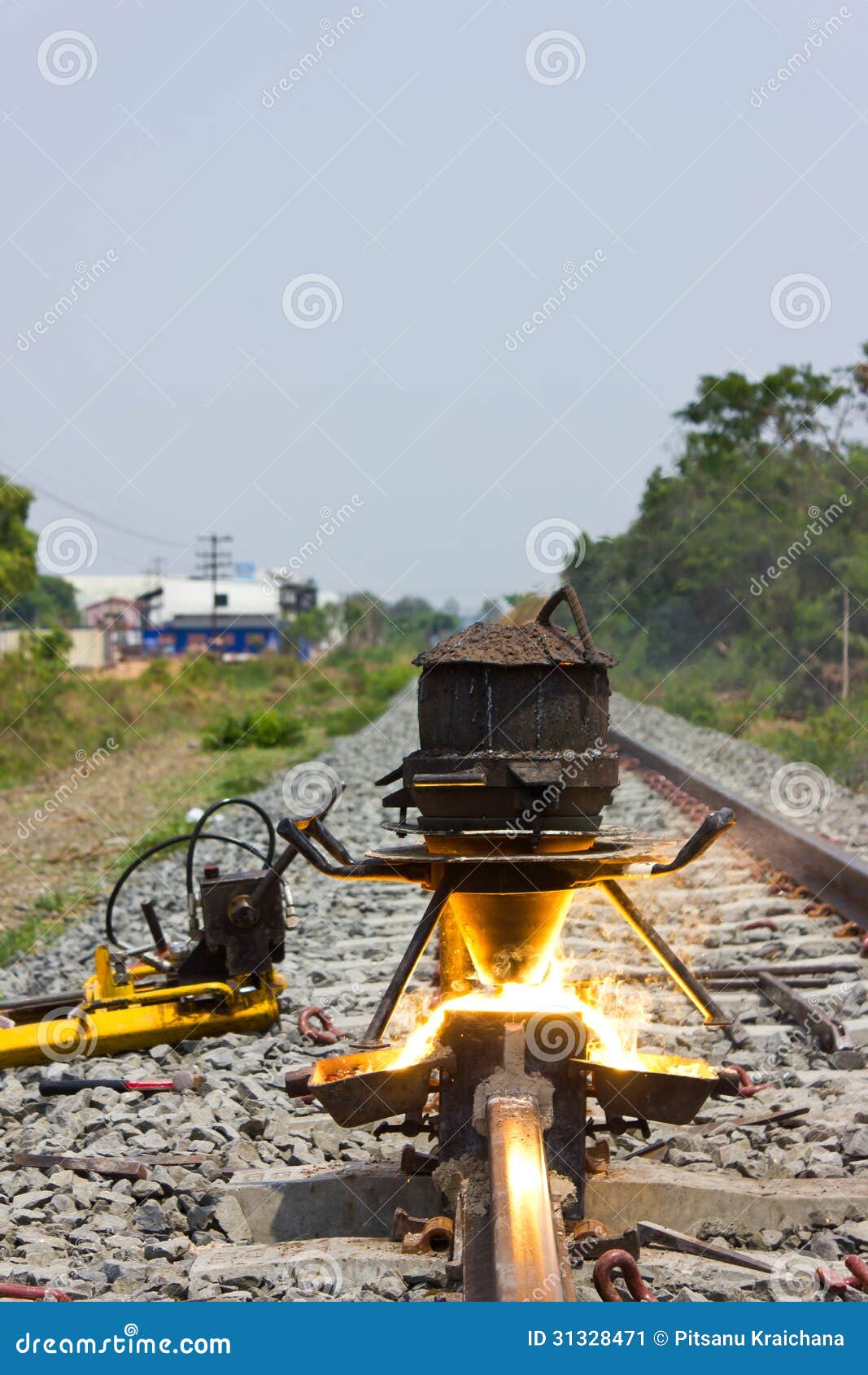 Welding tracks. stock image. Image of blowtorch, employee - 31328471