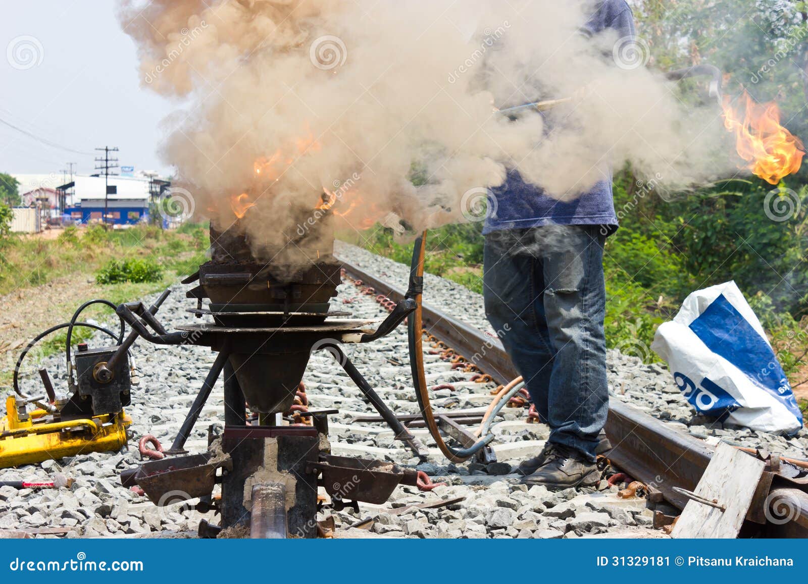 Welding tracks. stock image. Image of flame, occupation - 31329181