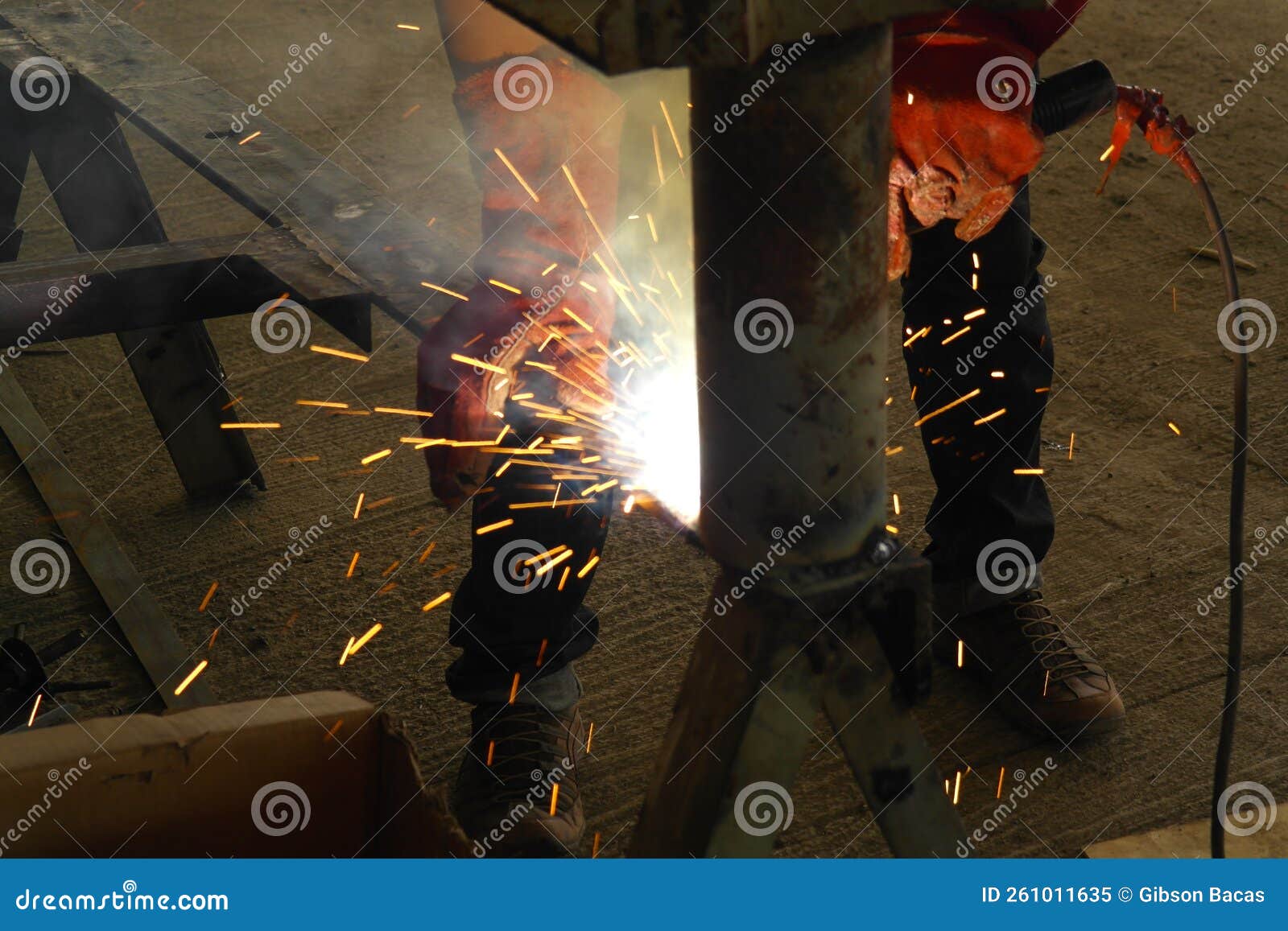Welding two metal sparks stock image. Image of games - 261011635