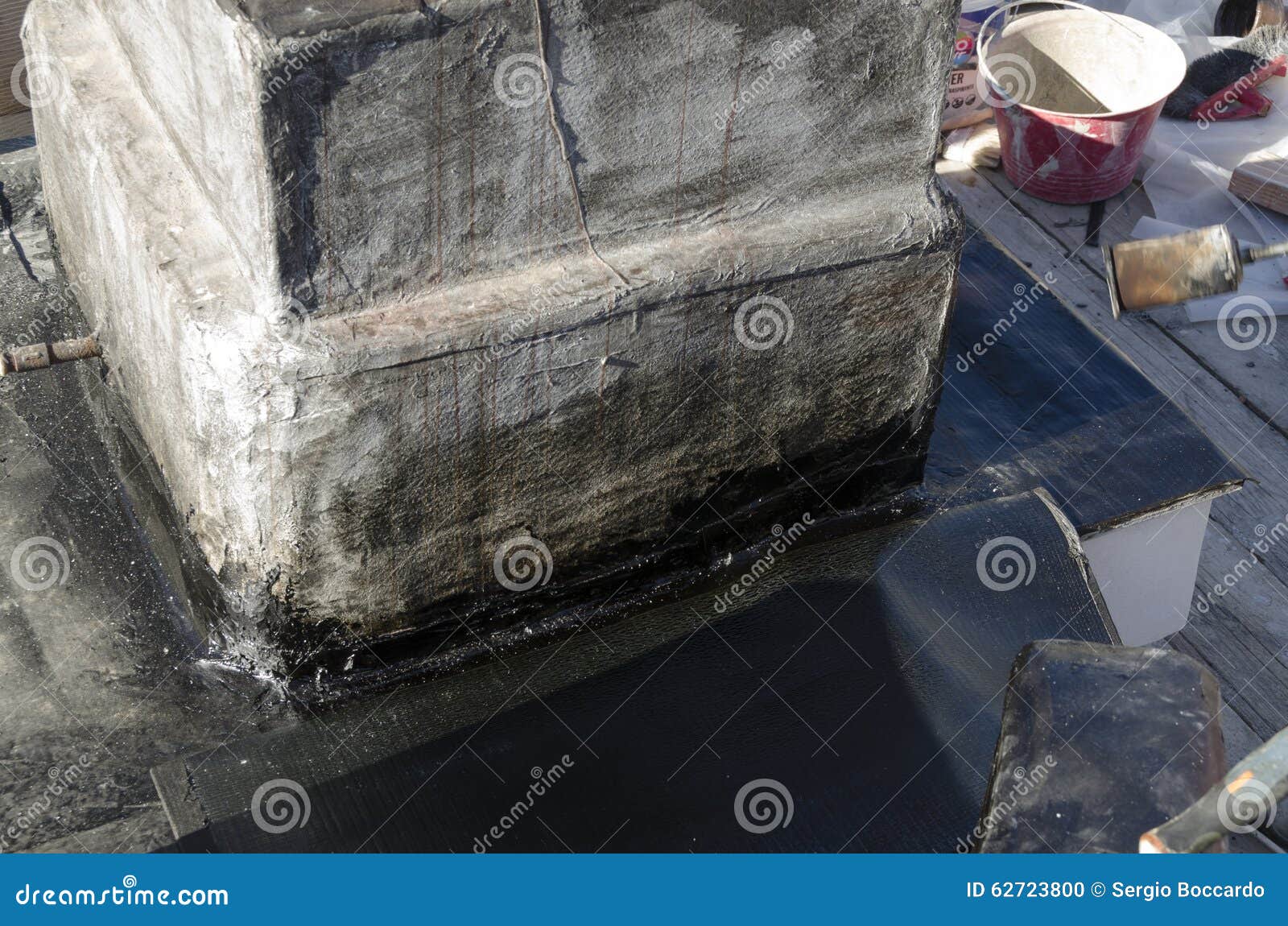 Welding of a Waterproof Sheath Stock Photo - Image of welding ...